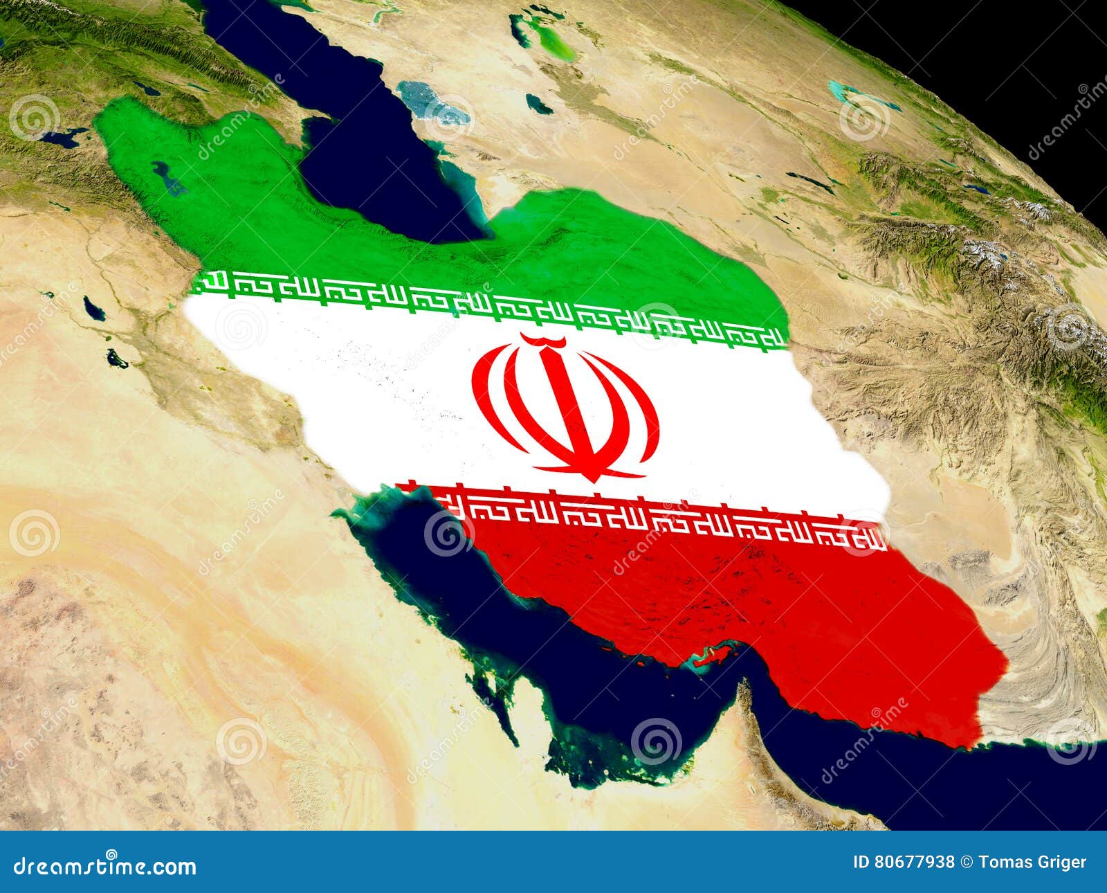 Der Iran Mit Flagge Auf Erde Stock Abbildung - Illustration von ...