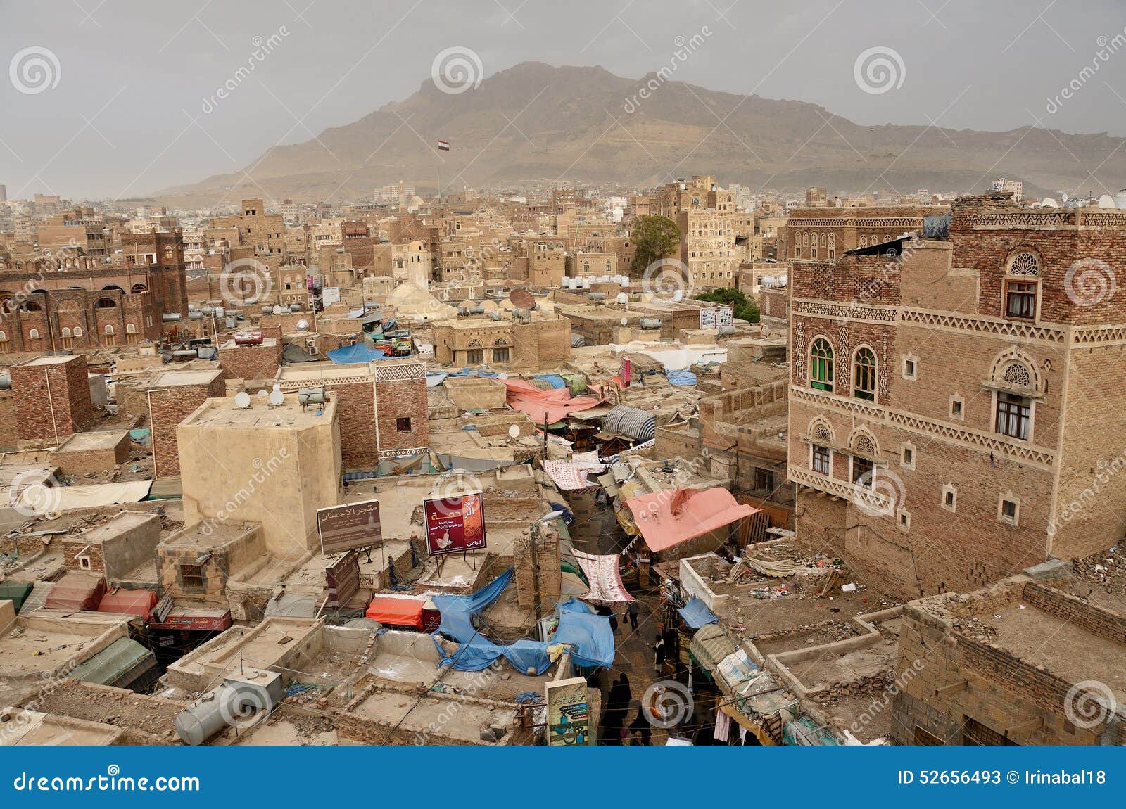 Der Jemen, Historische Mitte Von Sana'a Redaktionelles Stockfoto - Bild ...