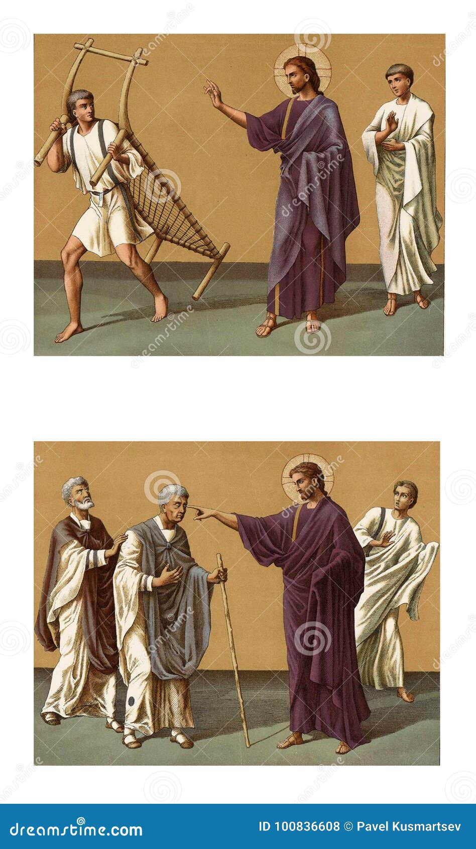 Der Jesus, Der Einen Blinder Heilt Stock Abbildung - Illustration von ...