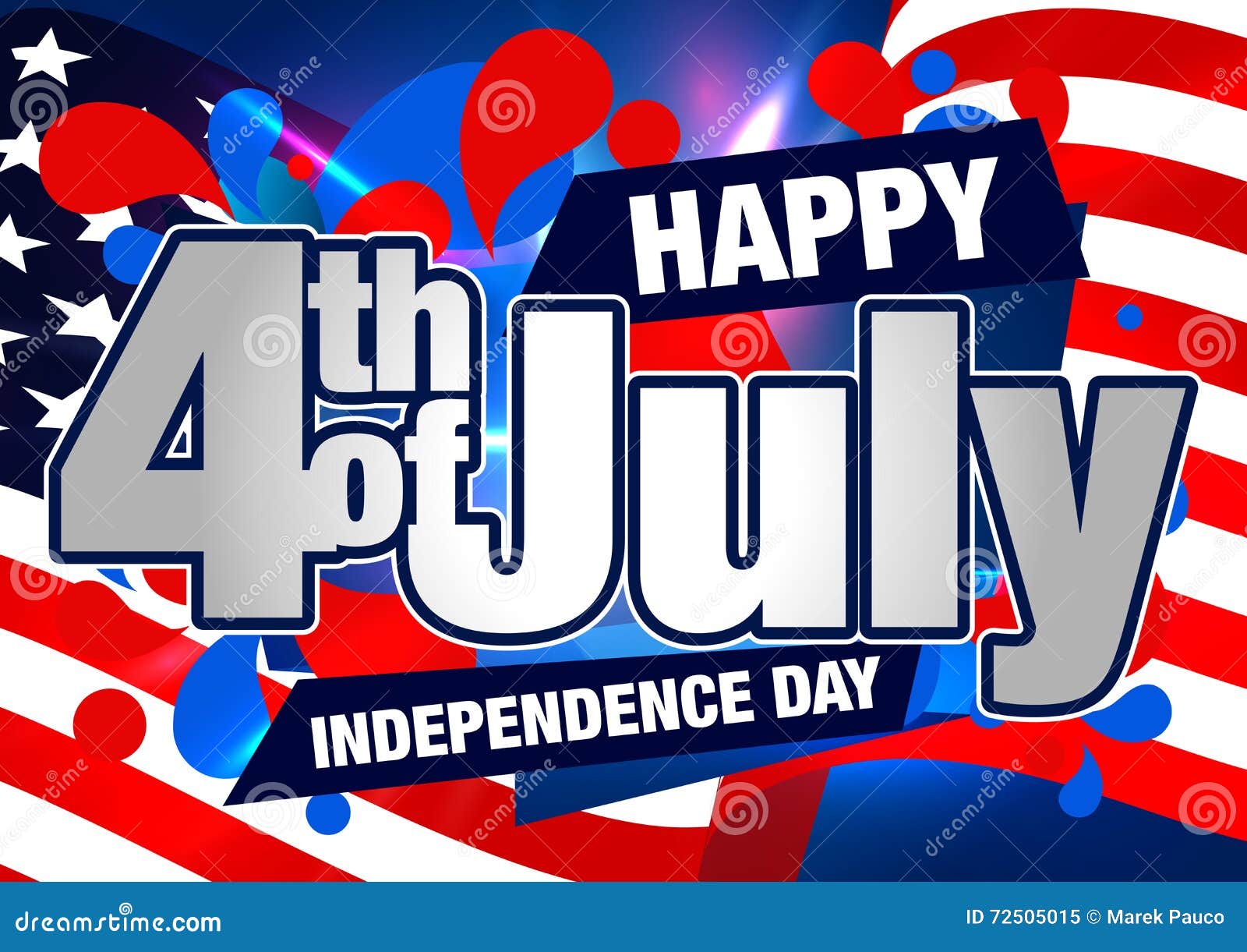 4. Der Juli-Vektor-Karte Oder Der Fahne Mit USA-Flagge Vektor Abbildung ...