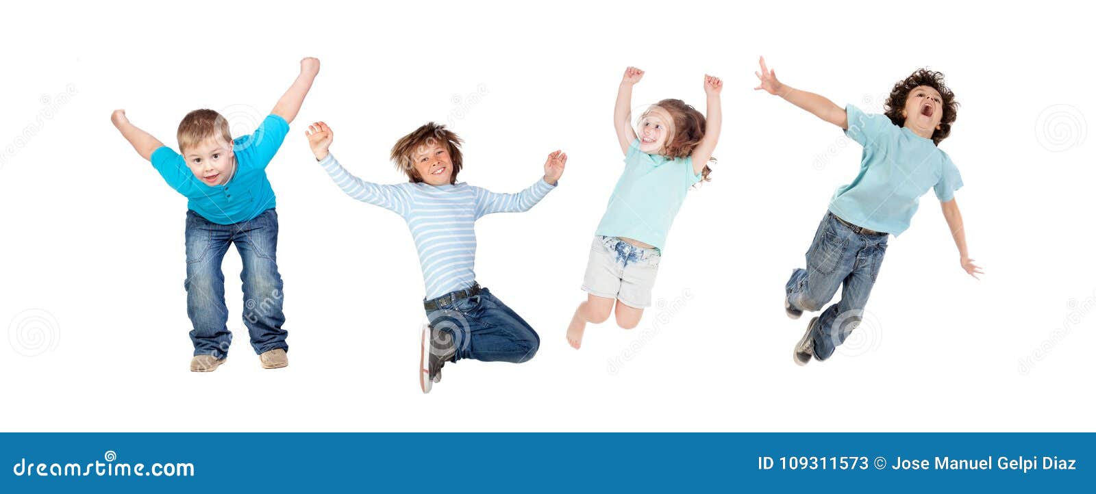 Der Kinder Sofort Springend Stockbild - Bild von aktivität, nett: 109311573