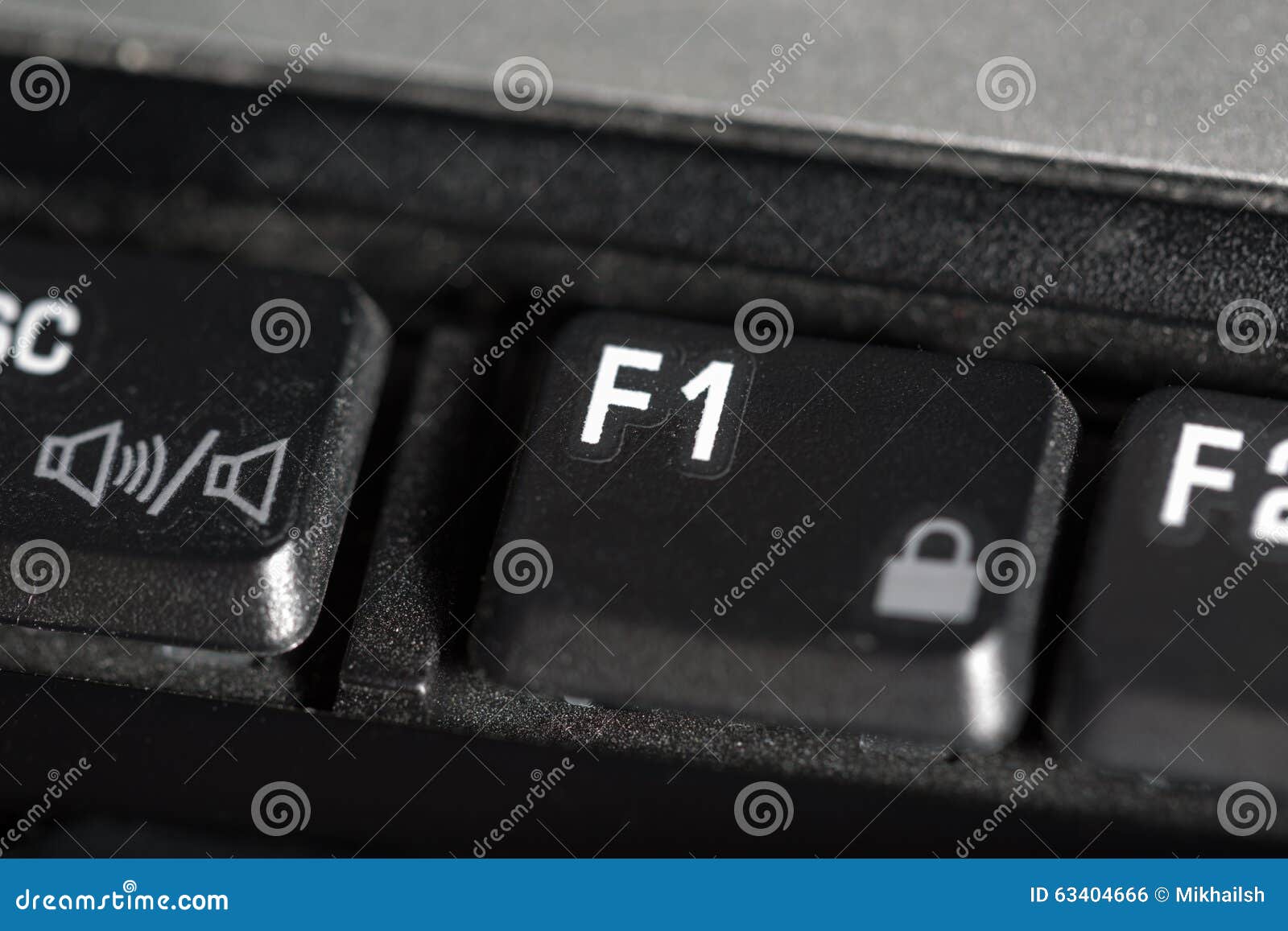 Der Knopf des Laptops F1 stockfoto. Bild von einheit - 63404666