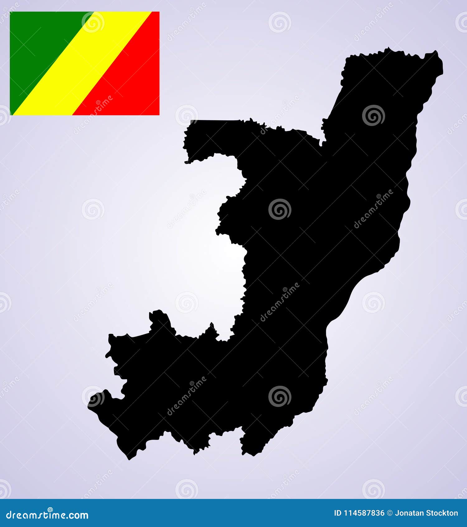 Der Kongo-Landkartenschattenbild Und -flagge Stock Abbildung ...
