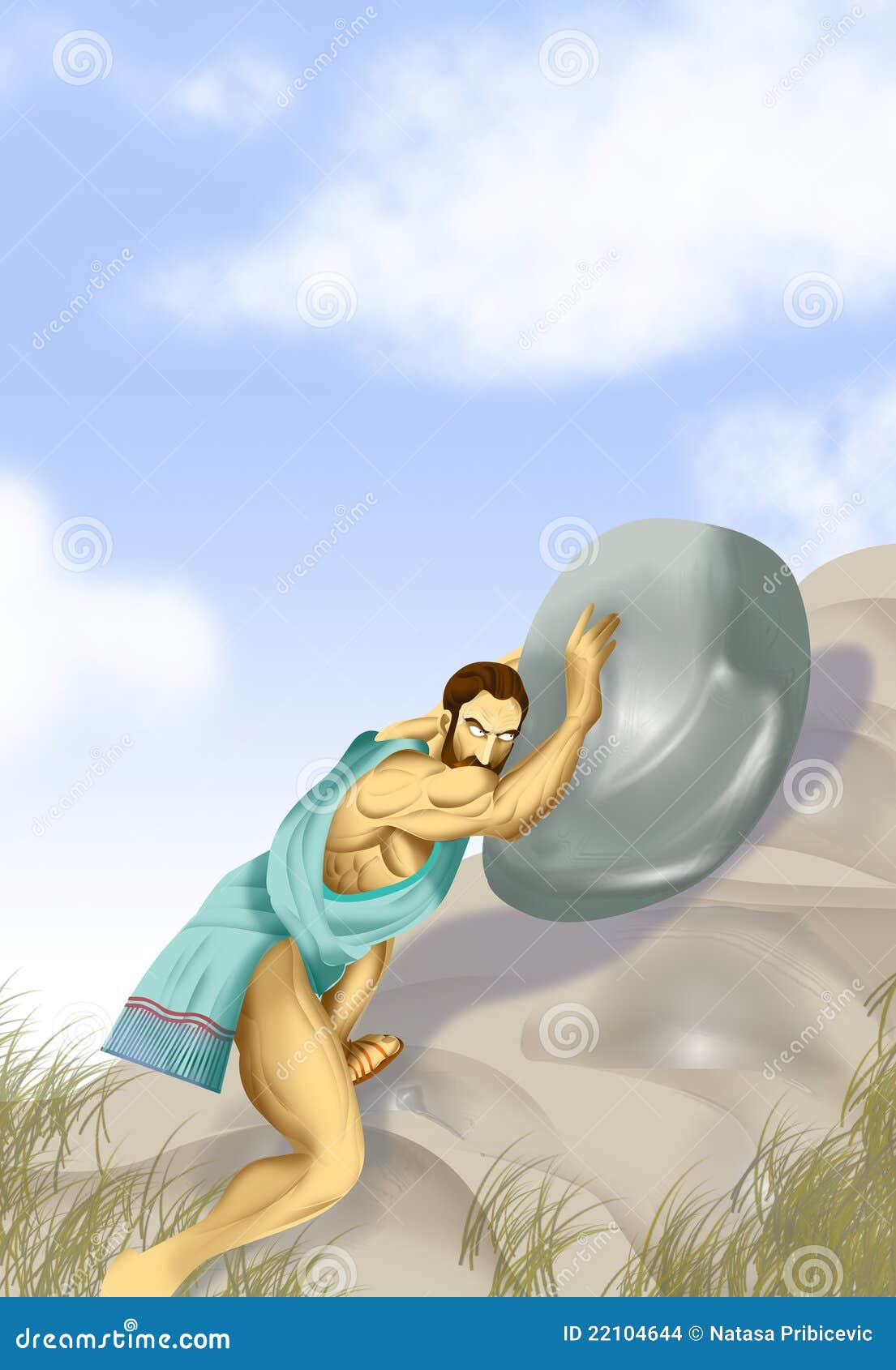 Der Mythus von Sisyphus stock abbildung. Illustration von griechisch ...