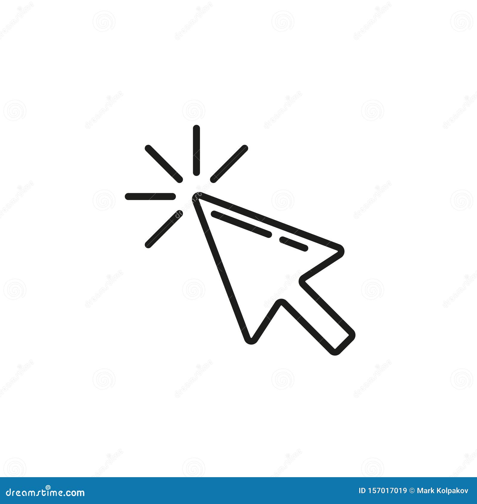 Der Pfeil Der Computermaus Klickt Flach, Vektor Stock Abbildung ...