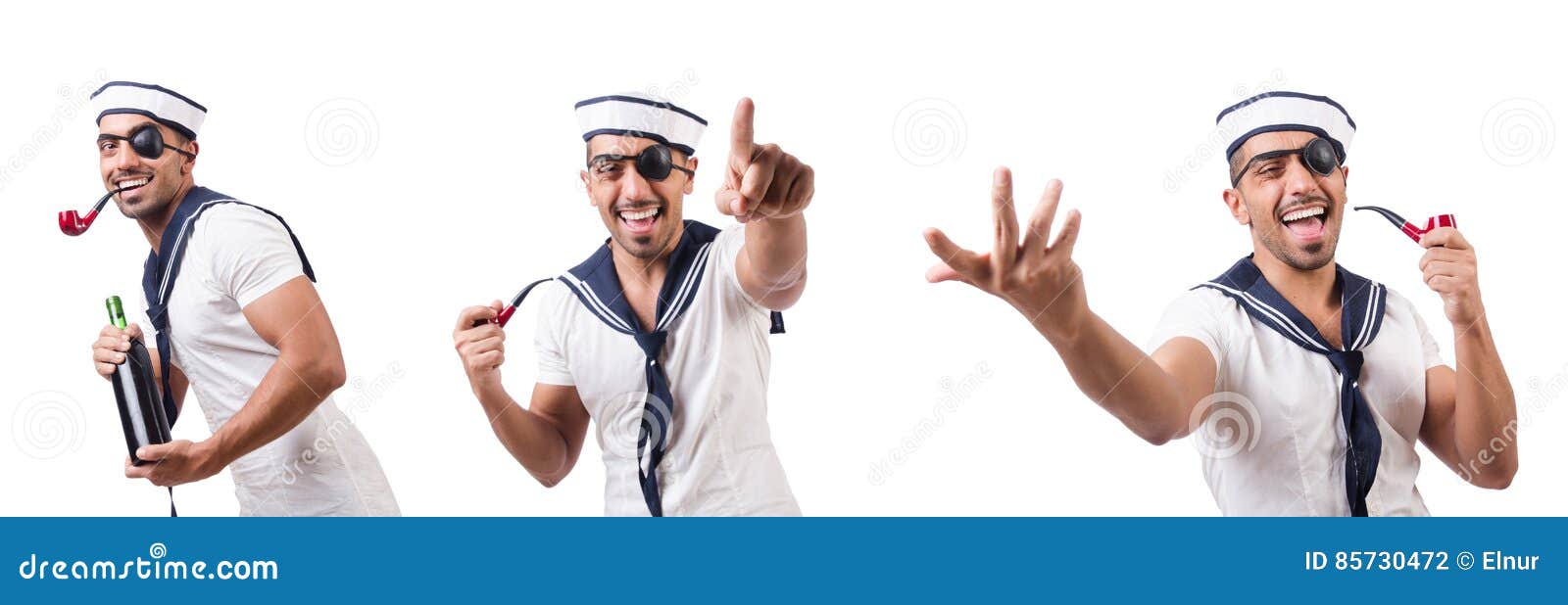 Der Seemann Mit Der Pfeife Lokalisiert Stockfoto - Bild von attraktiv ...