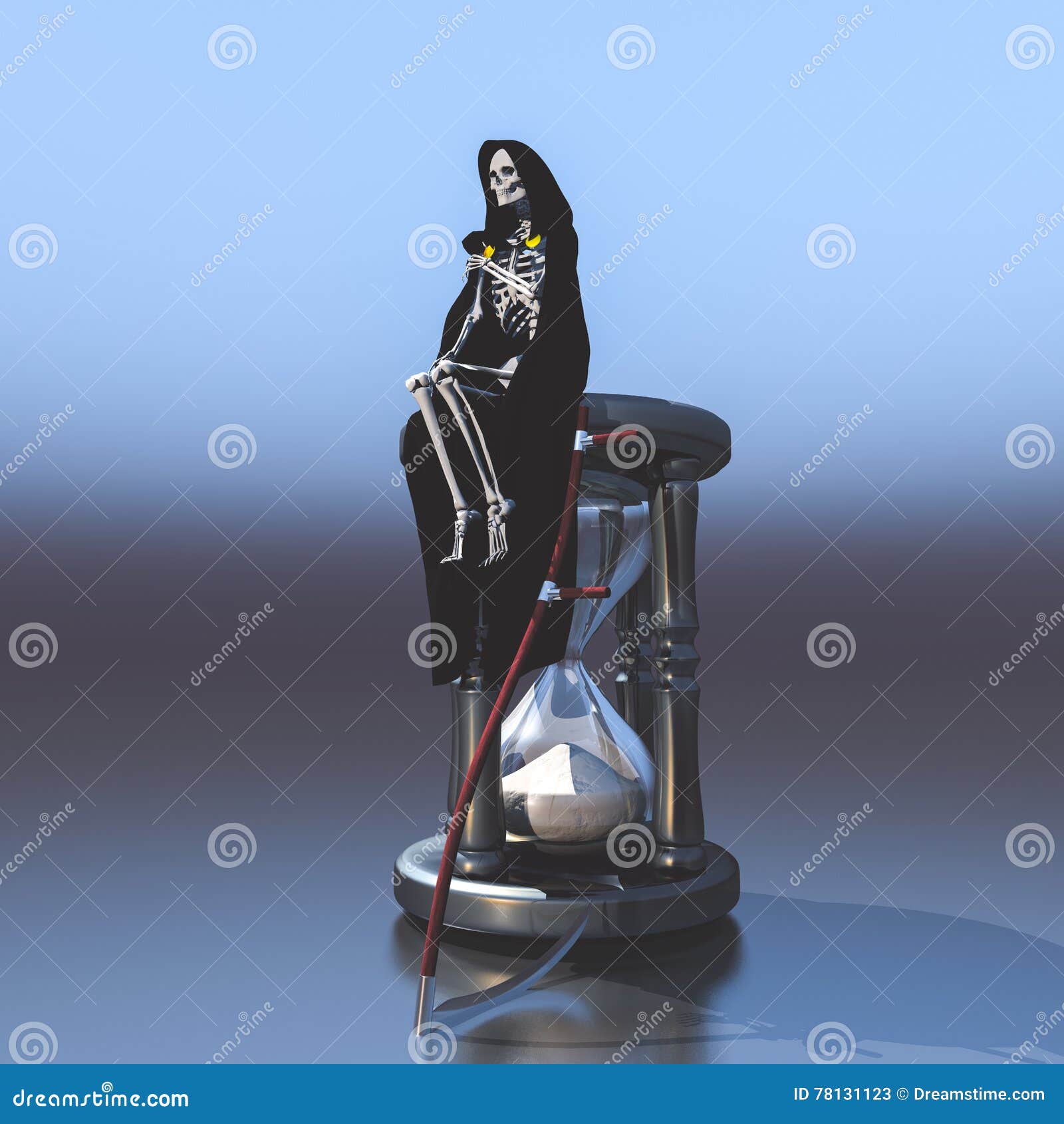 Der Sensenmann am Kirchhof Die Nacht Stock Abbildung - Illustration von ...