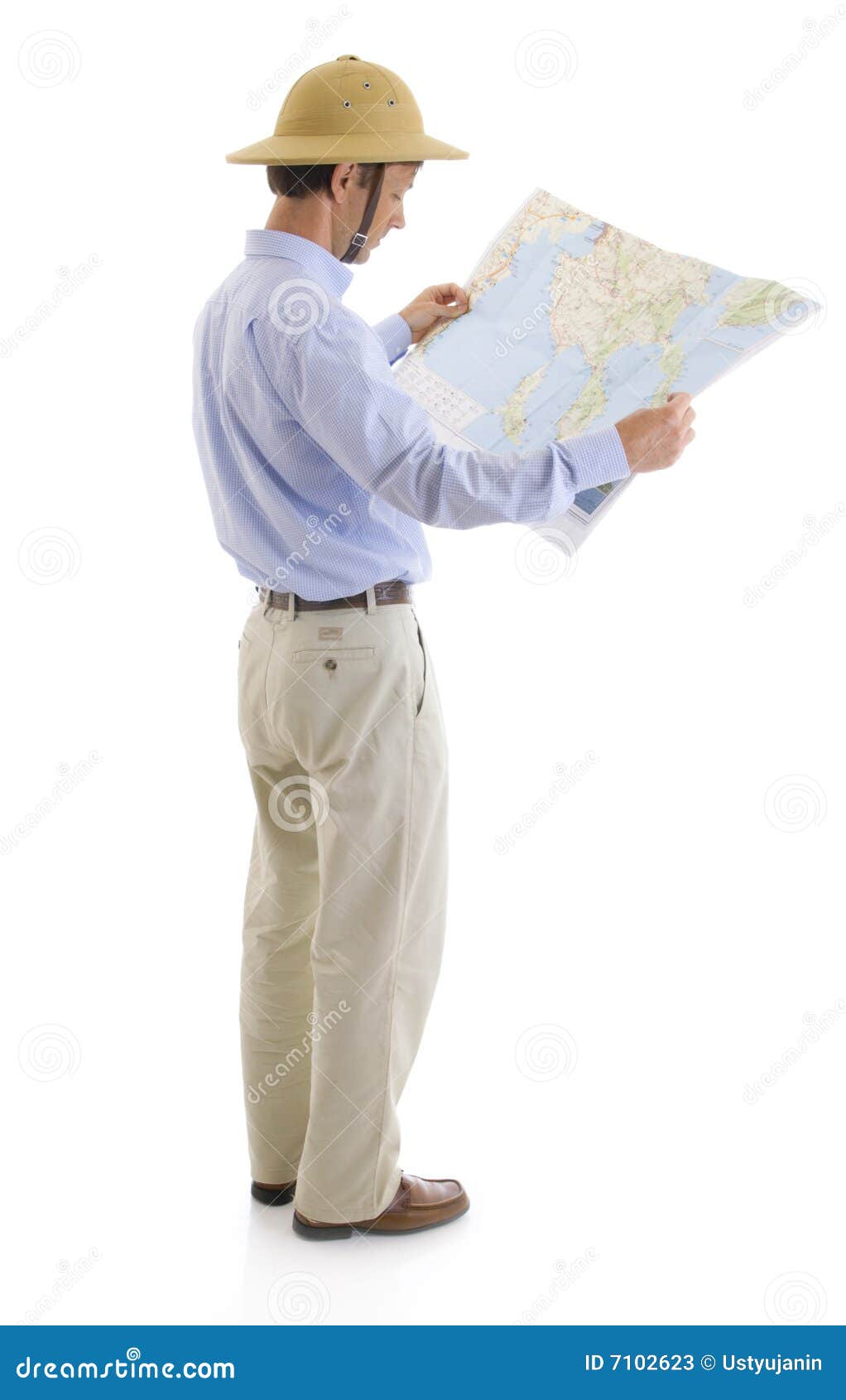 Der Tourist Mit Einer Karte Stockbild - Bild von hand, gehen: 7102623