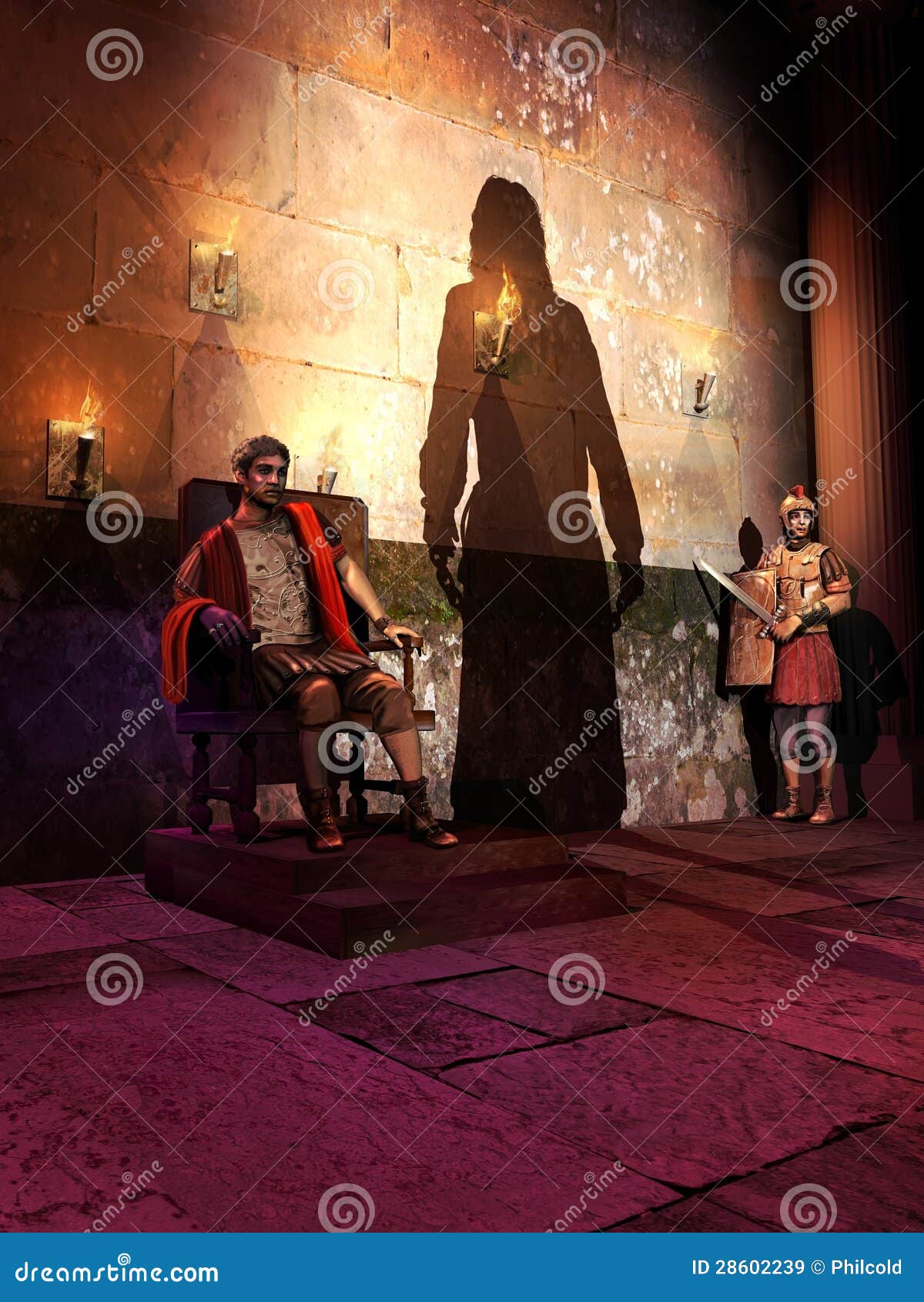 Der Versuch Des Jesus Christus Vor Pilatus Stock Abbildung ...