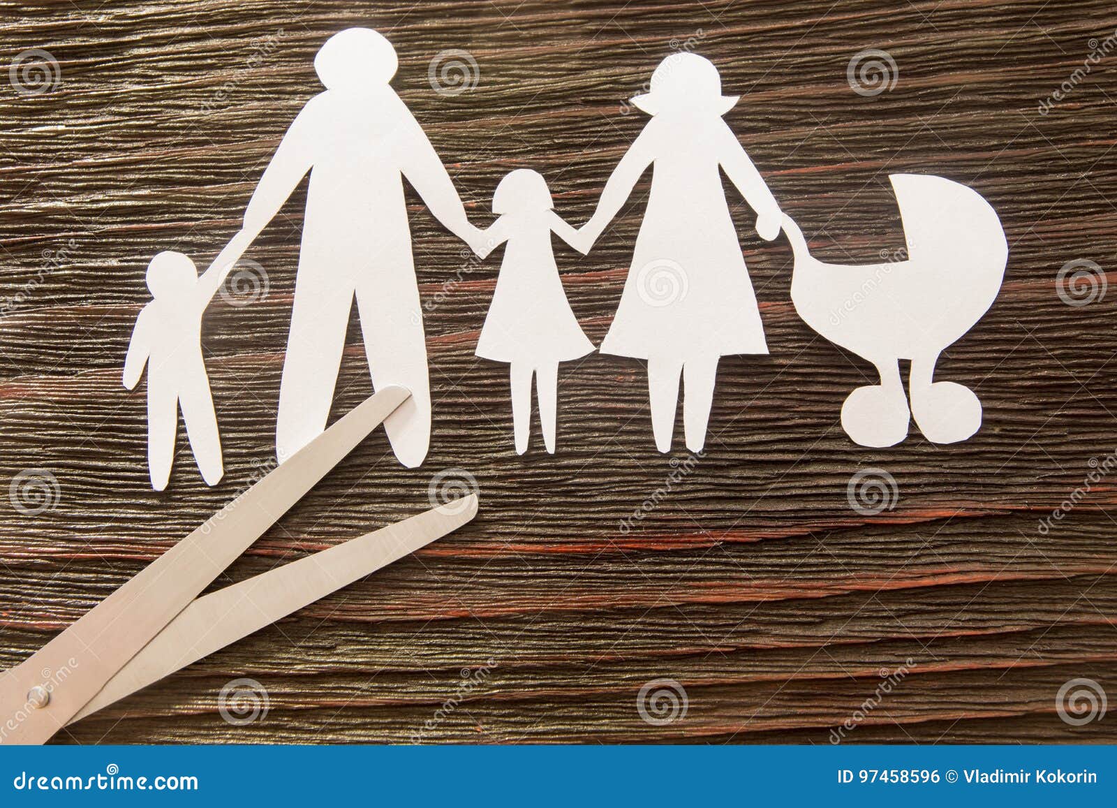 Der Zerfall Der Familie Scheidung Abschnittkinder Stockfoto - Bild von ...