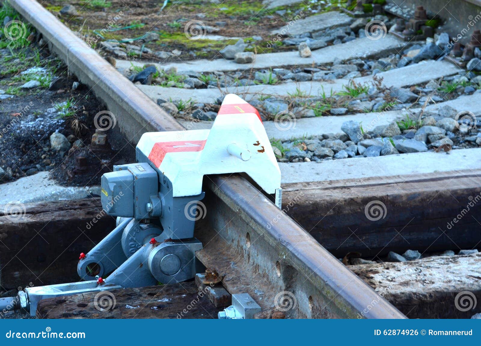 Derail Device on Railroad Line Stock Photo - Image of fall, line: 62874926