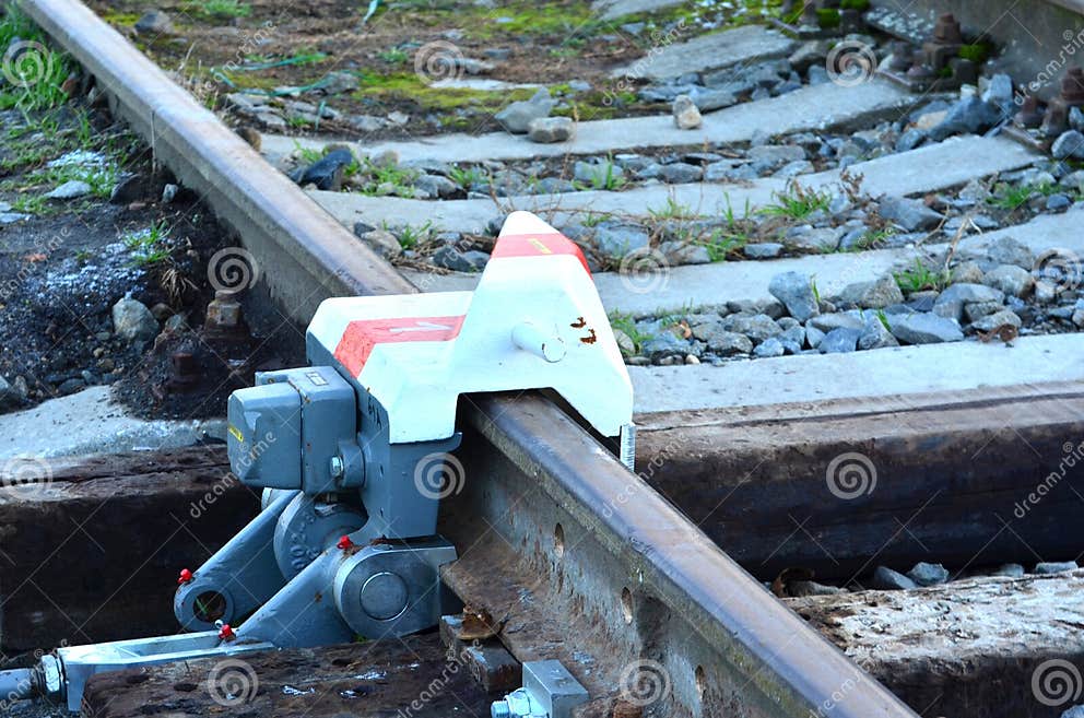Derail Device on Railroad Line Stock Photo - Image of fall, line: 62874926