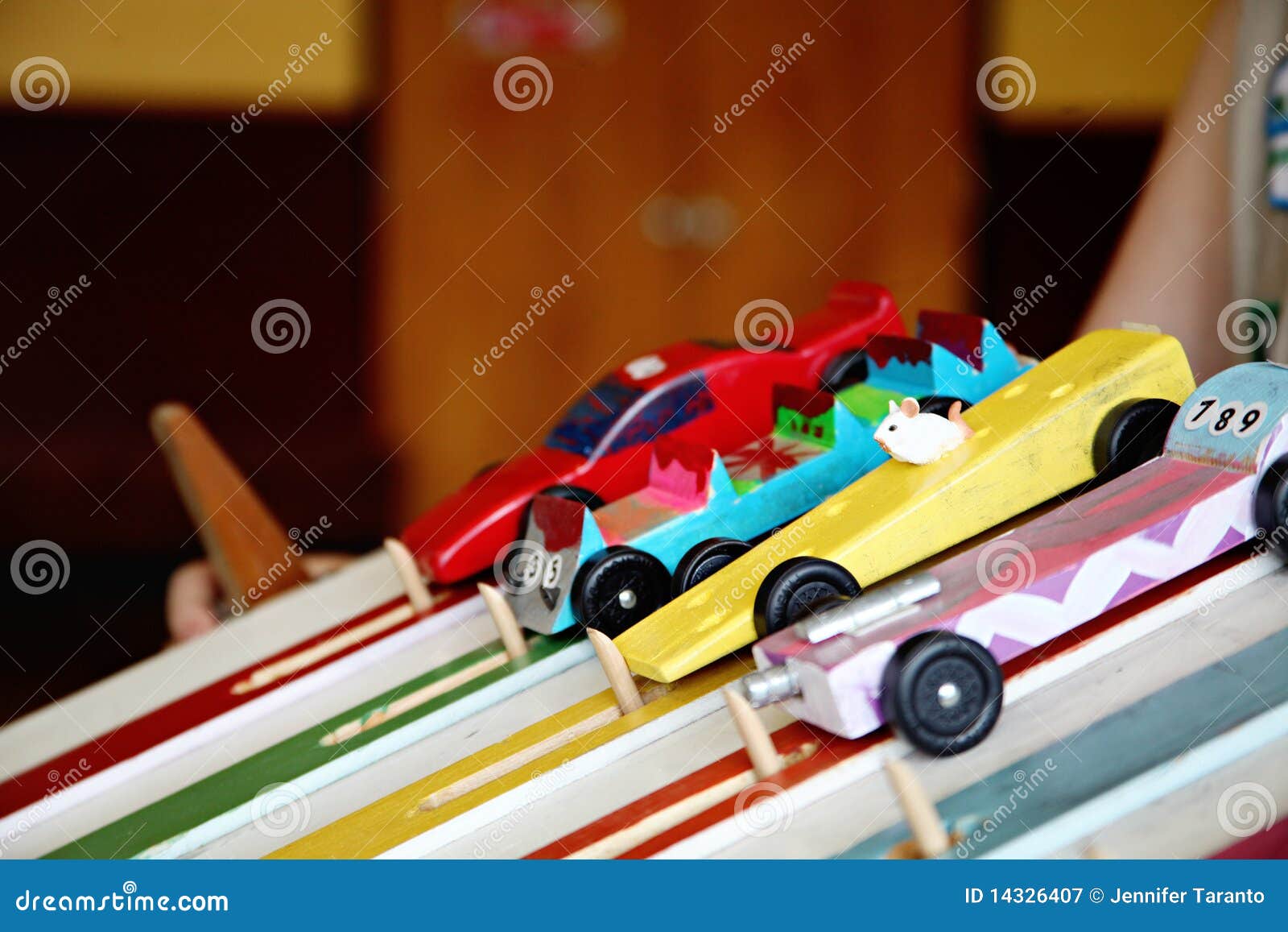 Derby Cars ready to race stock image. Image of colors - 14326407