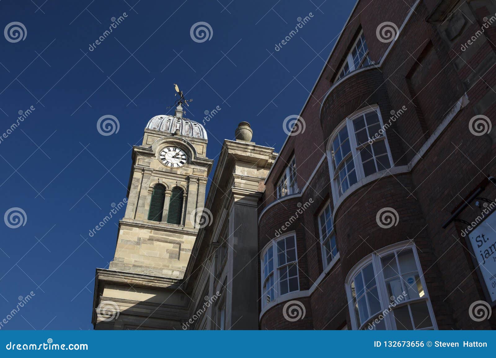 Derby, Derbyshire, UK: October 2018: Clocktower of Derby Guildhall and ...