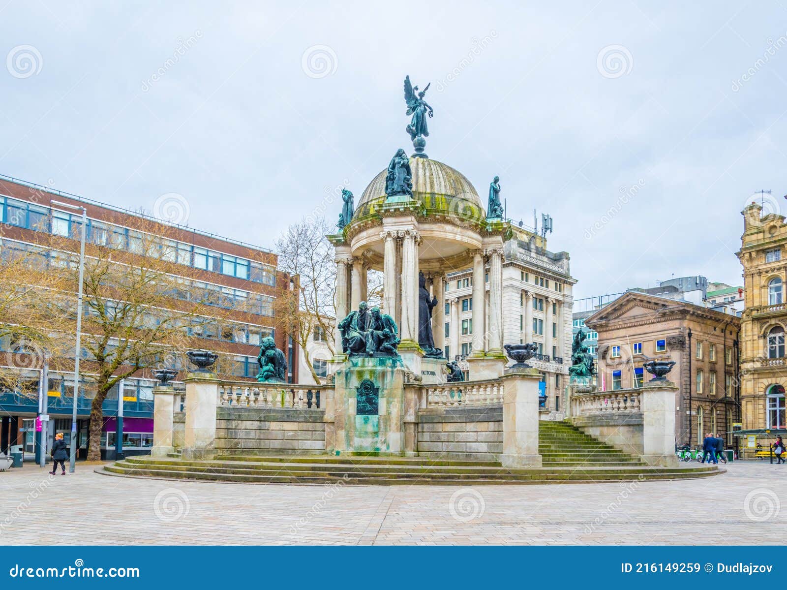 Derby Square Dominated by Queen Victoria Monument in Liverpool, England ...