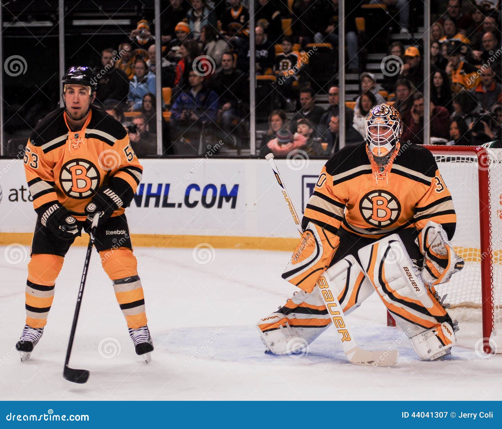 Derek Morris Et Tim Thomas, Boston Bruins Photographie éditorial ...