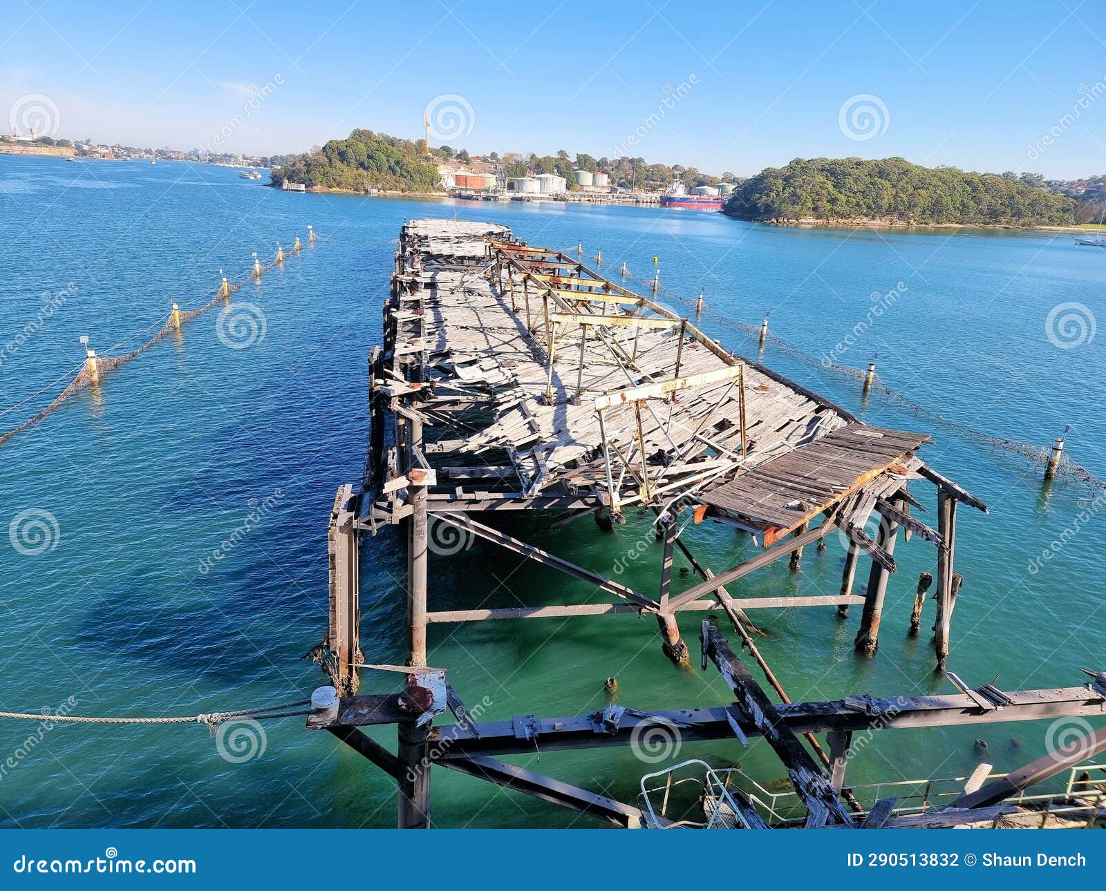 Derelict Coal Loading Jetty at Balls Head Stock Photo - Image of harbor ...