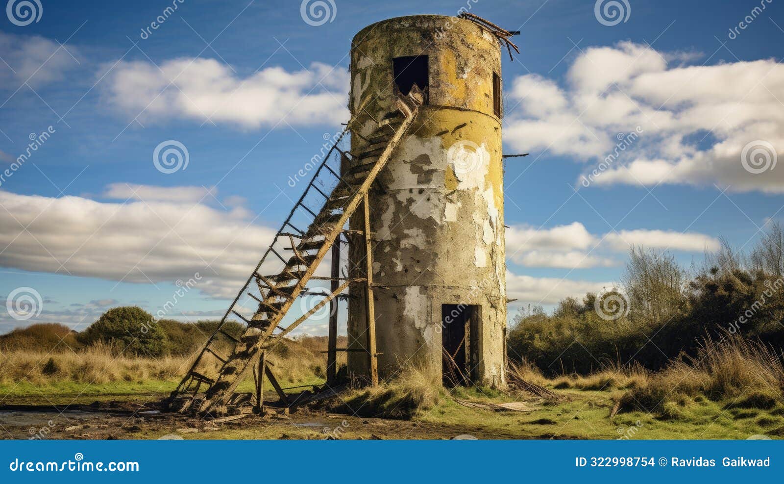 Crumbling Water Treatment Plant At Dusk Royalty-Free Stock Photo ...
