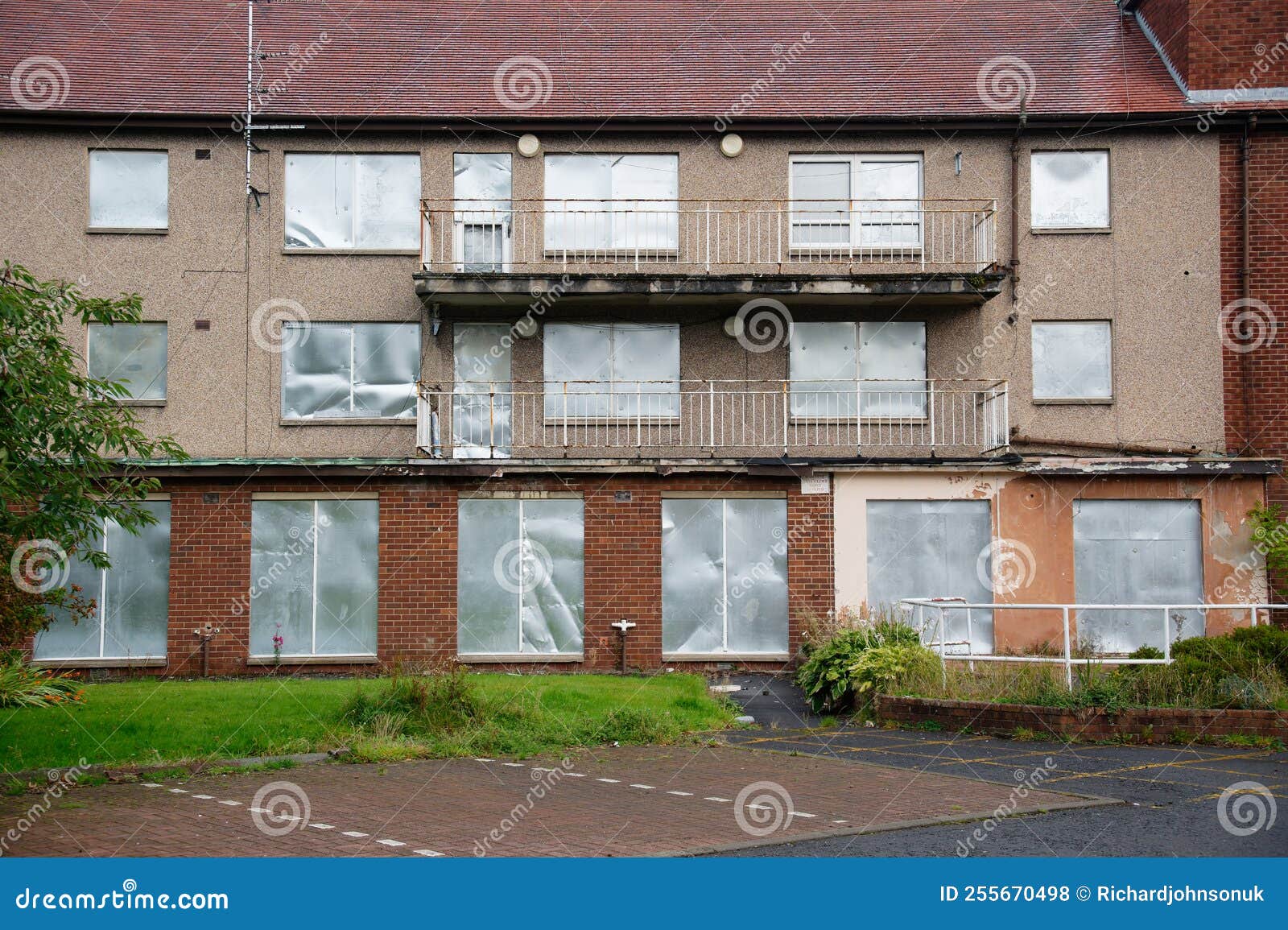Derelict Empty Abandoned Business Premises Converted From A House With ...
