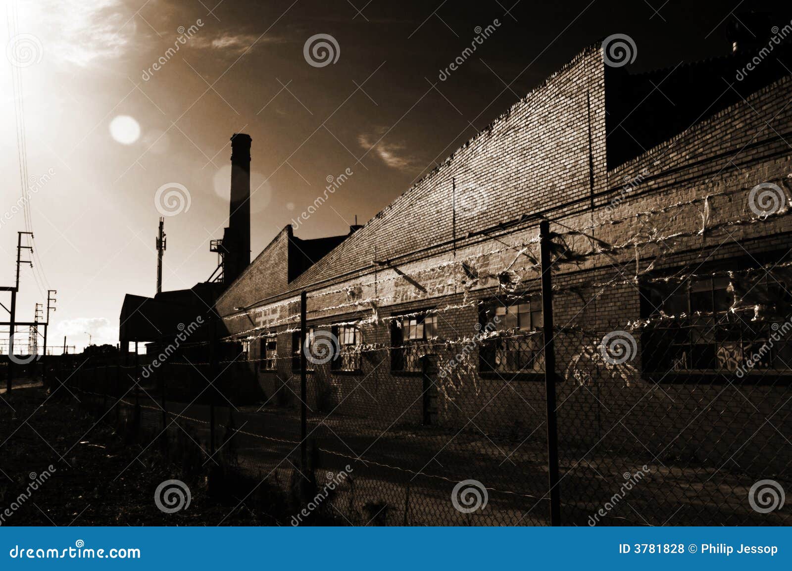 Derelict factory stock photo. Image of fence, grunge, abandoned - 3781828