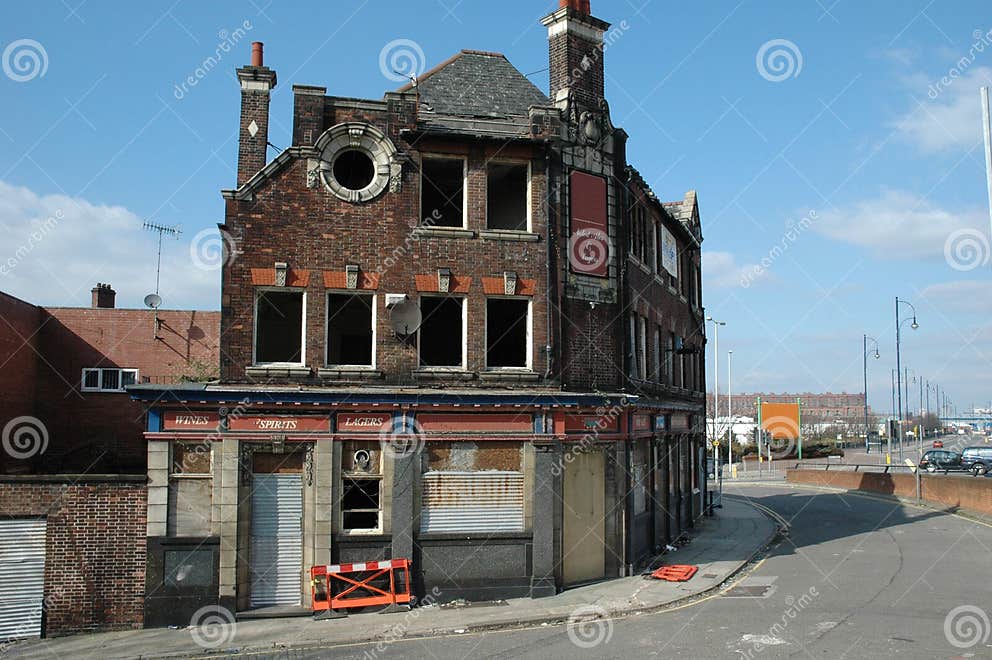 Derelict pub stock photo. Image of rebuild, house, decay - 598684
