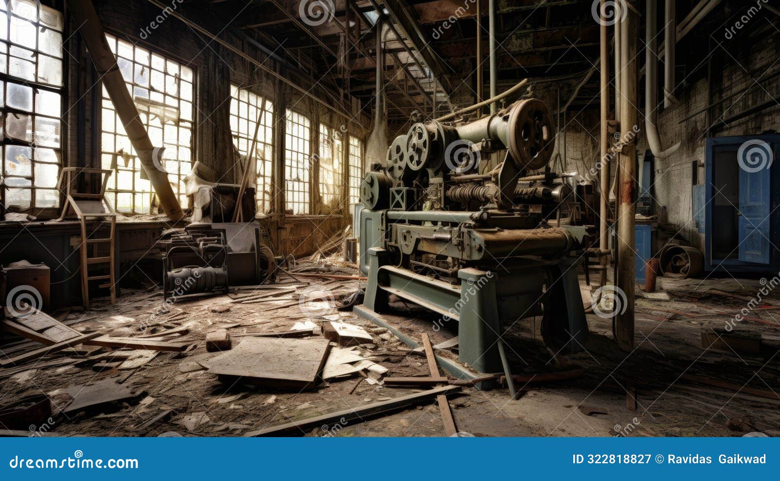 Empty Boarded Corridor In Hospital Royalty-Free Stock Image ...