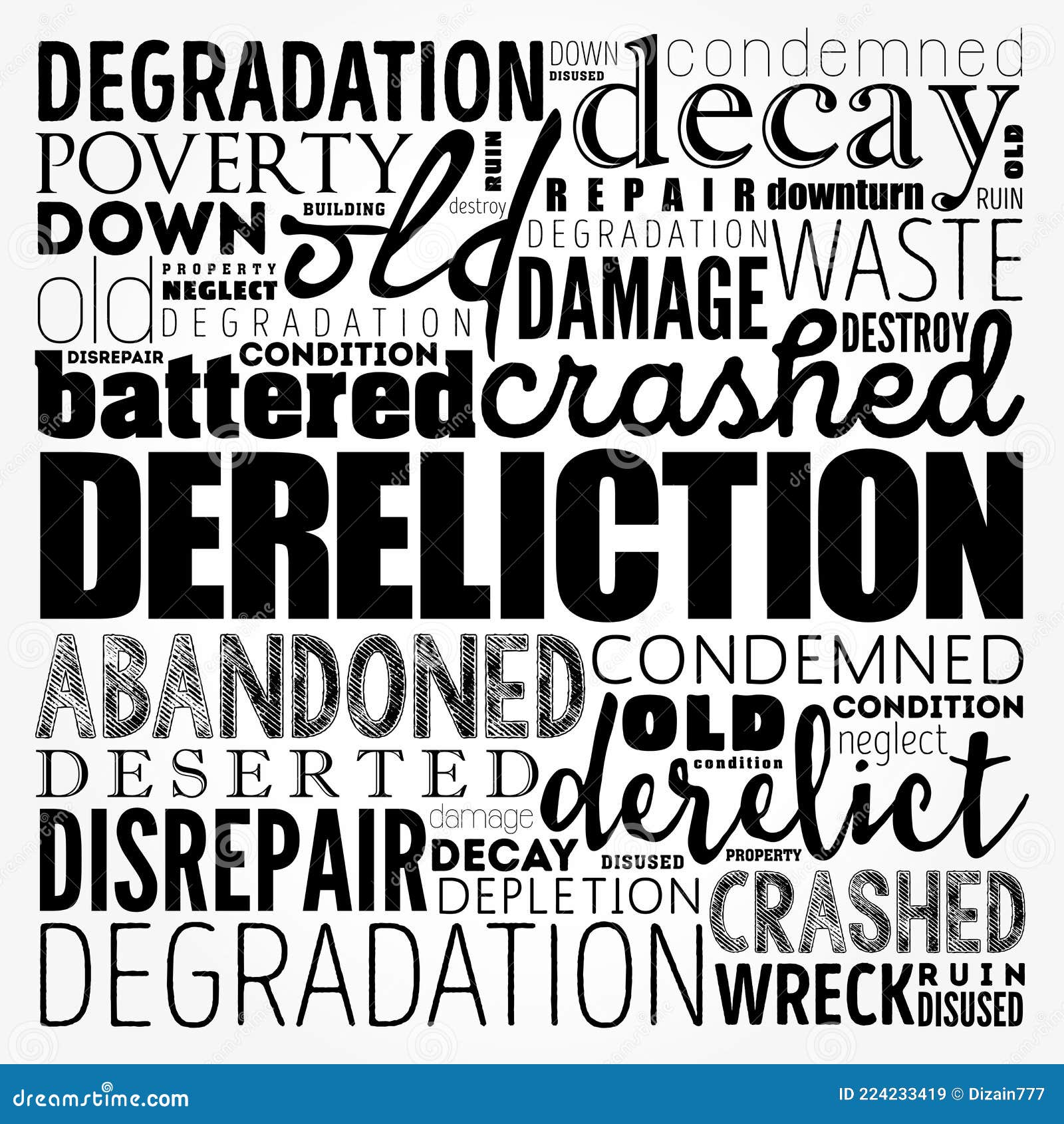Dereliction Word Cloud Collage, Concept Background Royalty-Free Stock ...