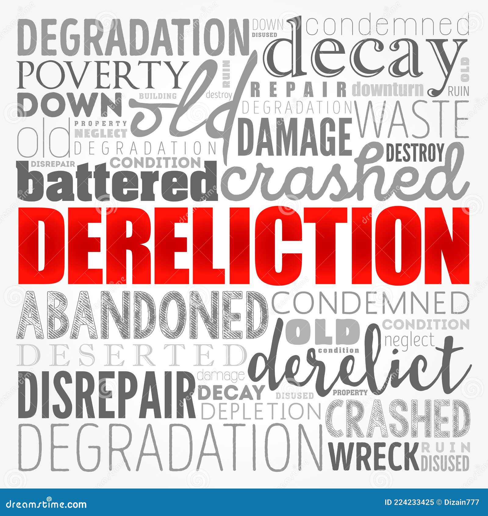 Dereliction Word Cloud Collage, Concept Background Royalty-Free Stock ...