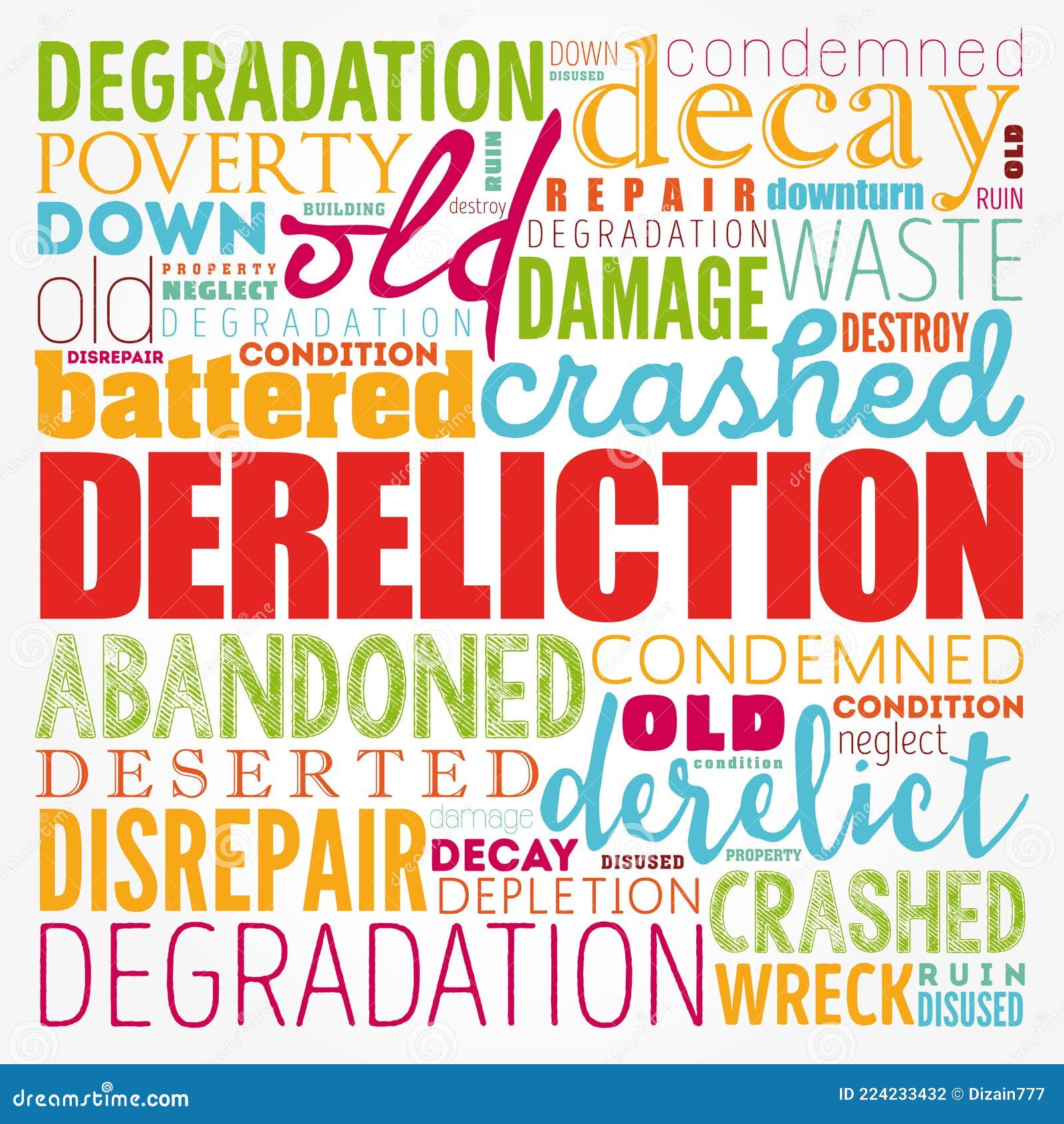 Dereliction Word Cloud Collage, Concept Background Stock Illustration ...