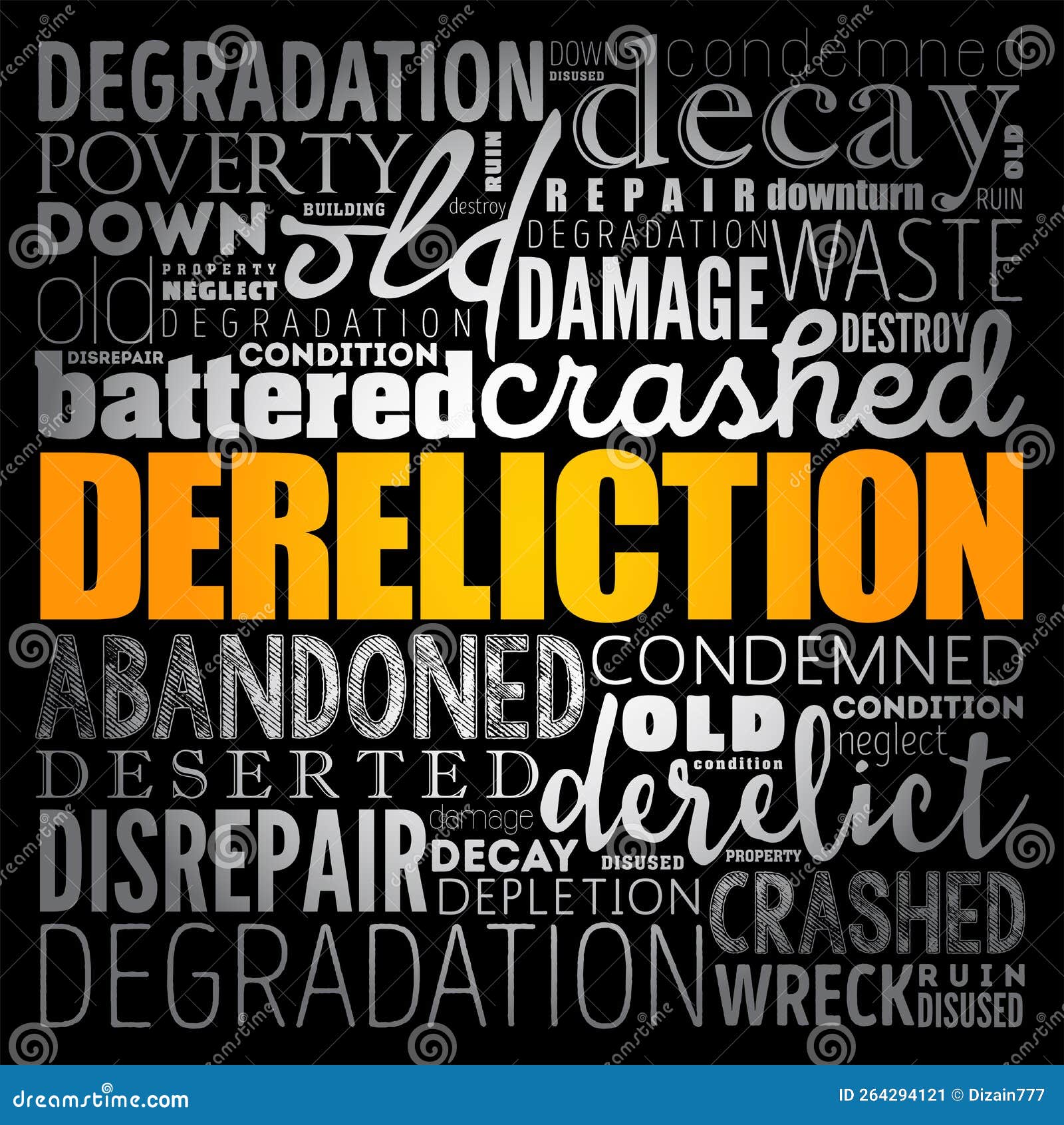 Dereliction Word Cloud Collage, Concept Background Royalty-Free Stock ...
