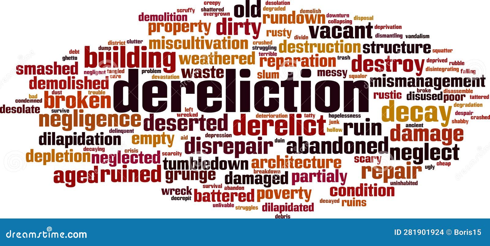 Dereliction Word Cloud Collage, Concept Background Royalty-Free Stock ...