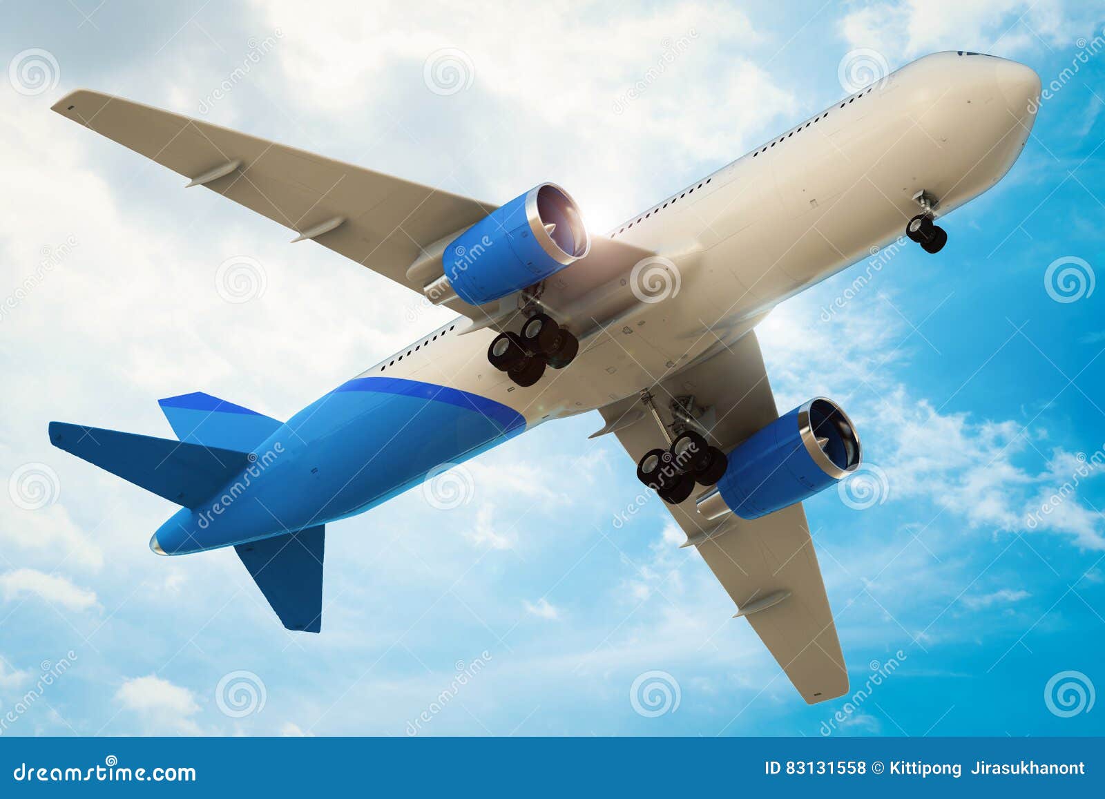 Derisione Del Blu E Di Bianco Sull'aereo Illustrazione di Stock ...