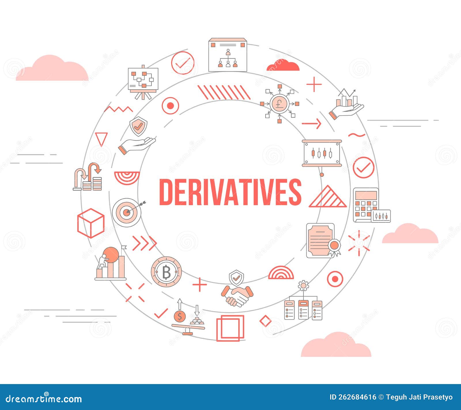 Derivatives Concept With Icon Set Template Banner And Circle Round ... Derivatives Concept With Icon Set Template Banner And Circle Round ...