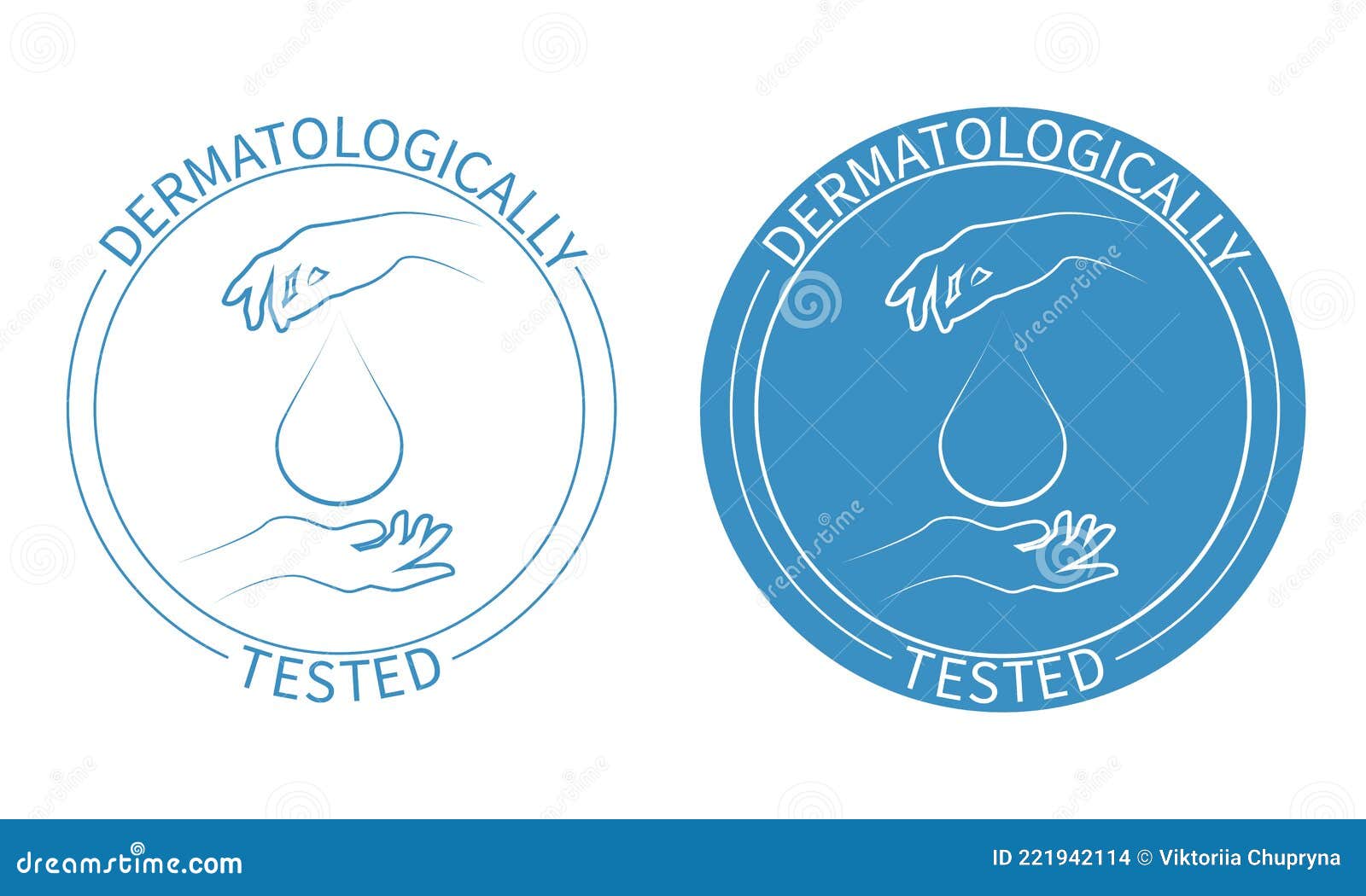 Set of Healthcare Labels Dermatologically Tested Stock Illustration ...