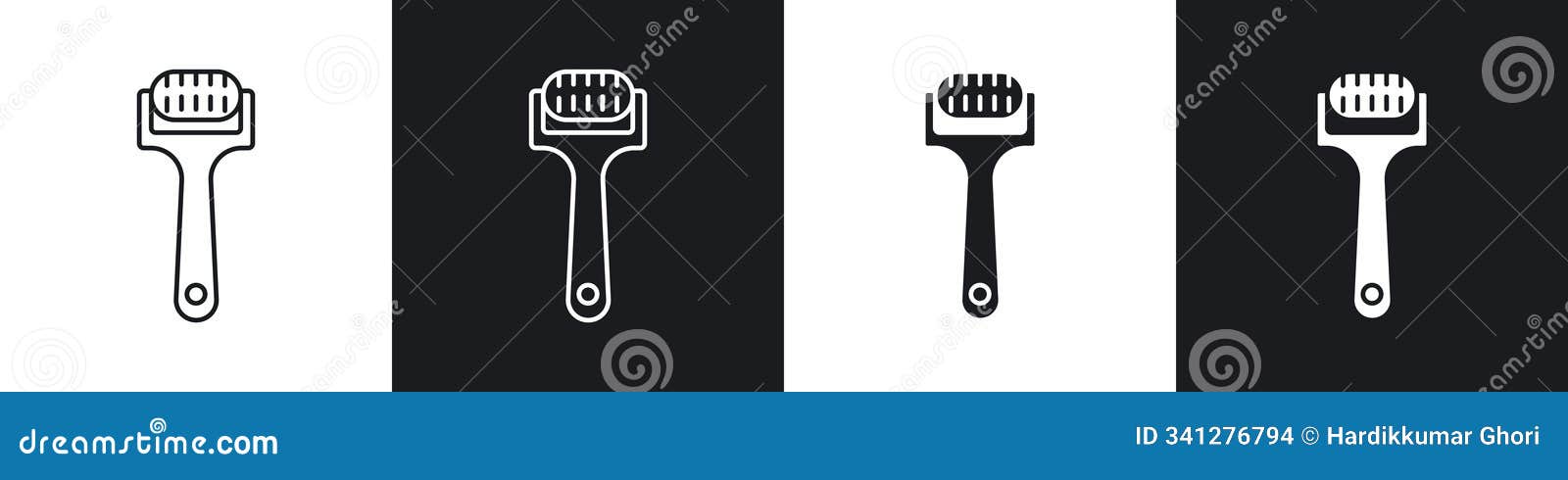 Derma Roller, Dermapen Or Mesopen Line Icon For Face Treatment. Vector ...