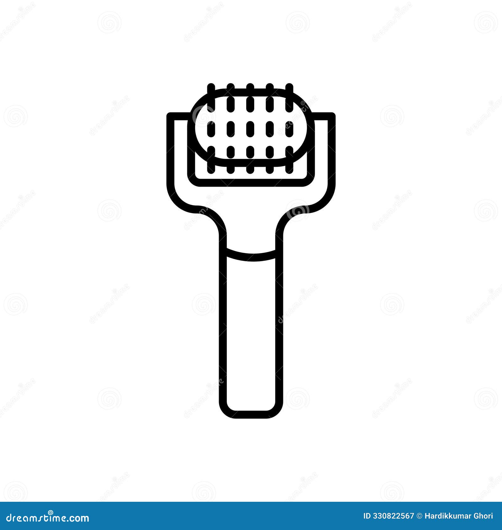 Derma Roller, Dermapen Or Mesopen Line Icon For Face Treatment. Vector ...