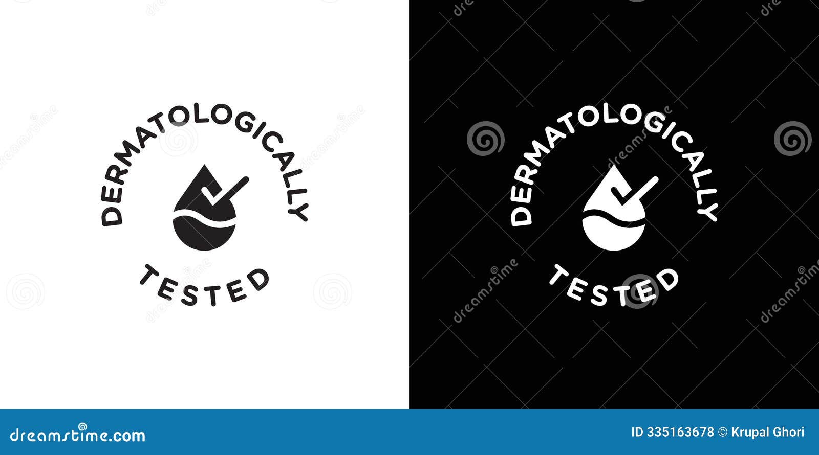 Dermatologically Tested Icon Thin Line Flat Illustration Stock ...