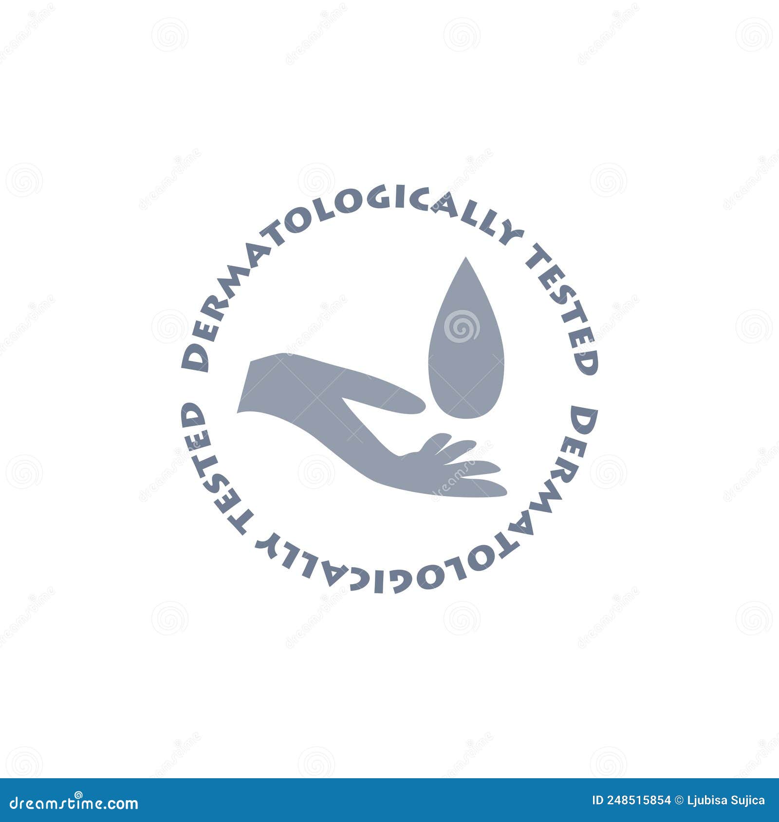 Dermatologically Tested Logo Icon Isolated on White Background Stock ...