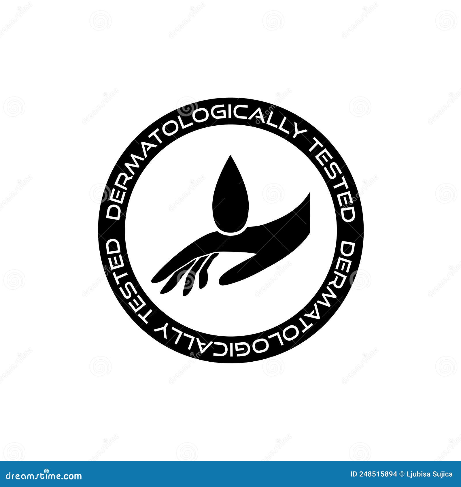 Dermatologically Tested Logo Icon Isolated on White Background Stock ...