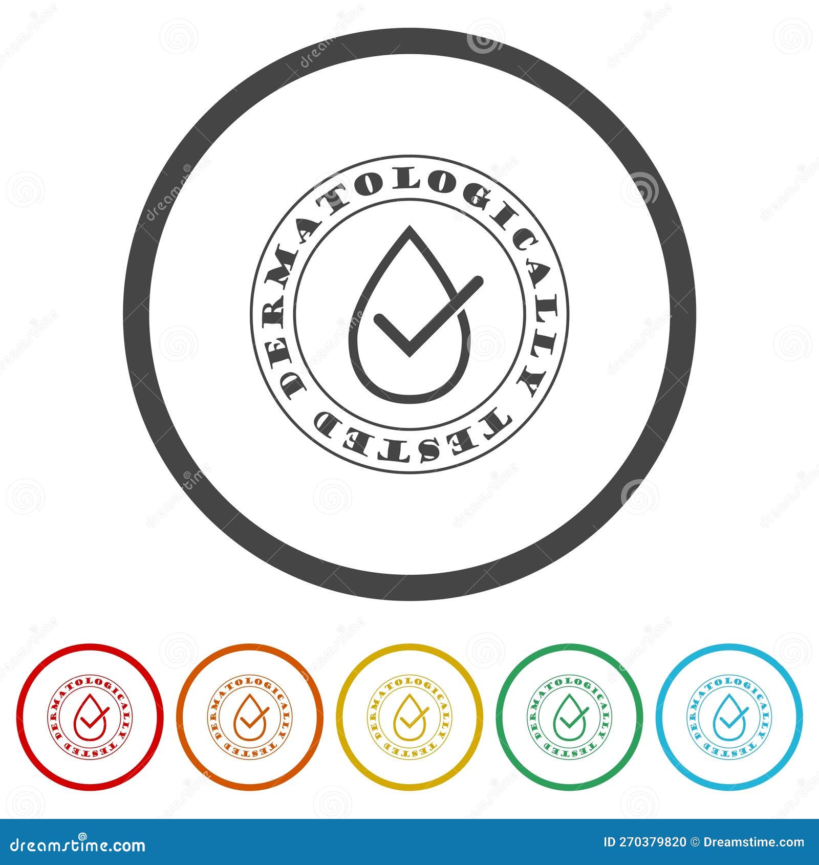 Dermatologically Tested Logo Icons in Color Circle Buttons Stock Vector ... Dermatologically Tested Logo Icons in Color Circle Buttons Stock Vector ...