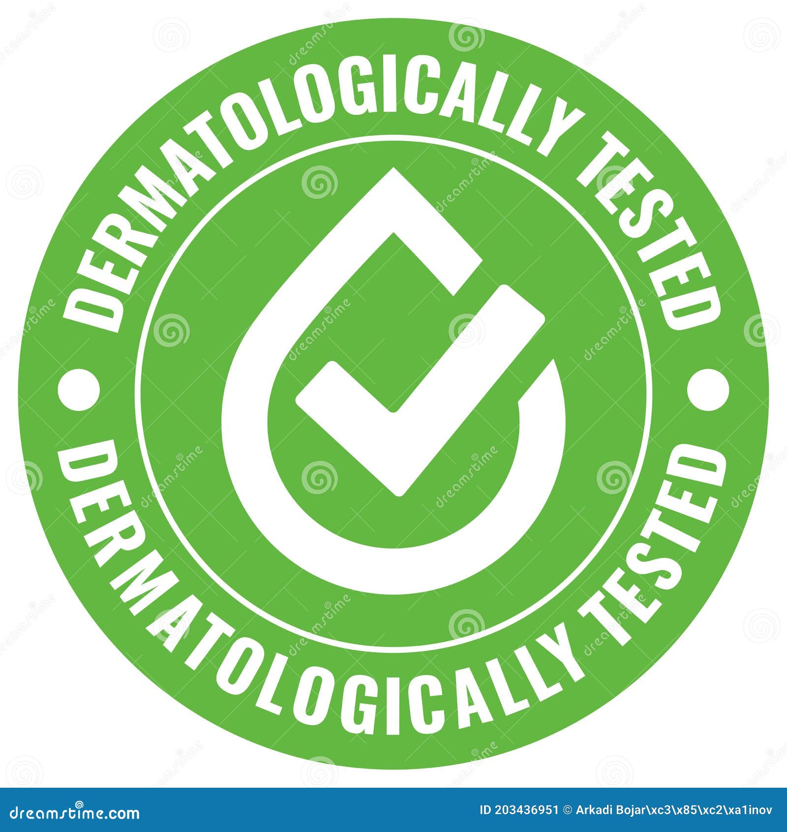 Dermatologically Tested Icons, Labels, Logo. Vector Illustration ...