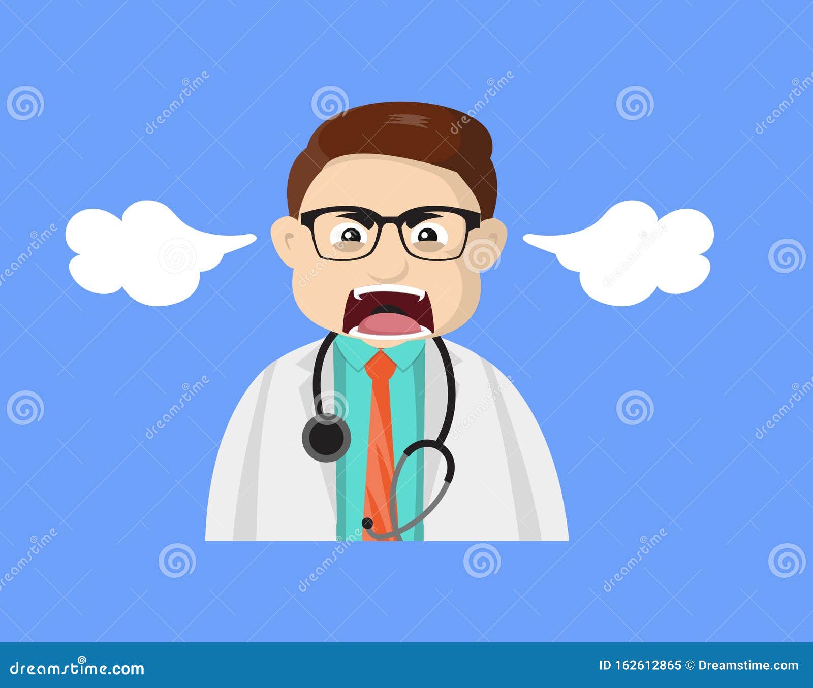 Dermatologist Doctor - Screaming in Aggression Stock Vector ...