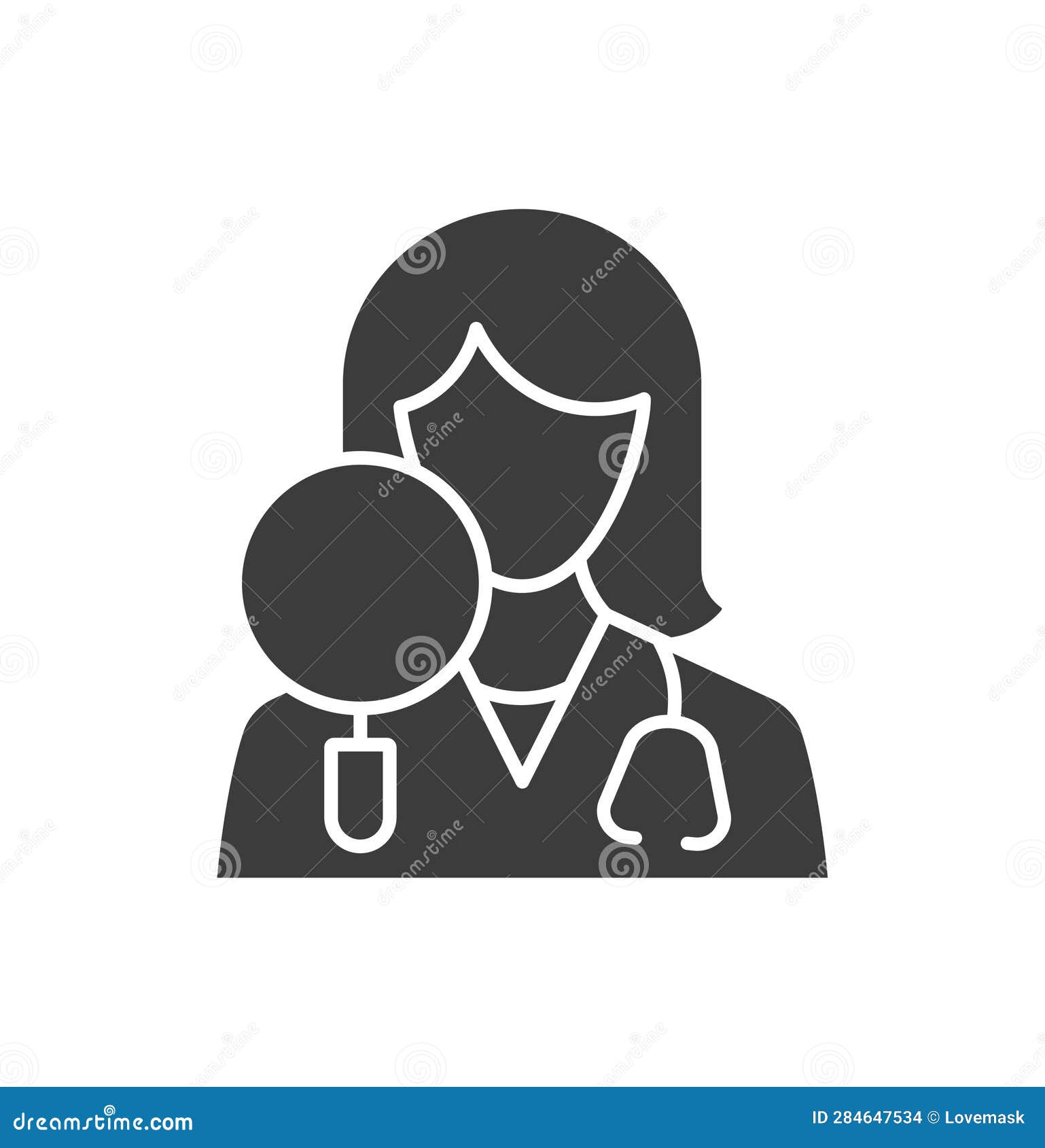 Dermatologist Glyph Icon on White Background. Vector Illustration ...