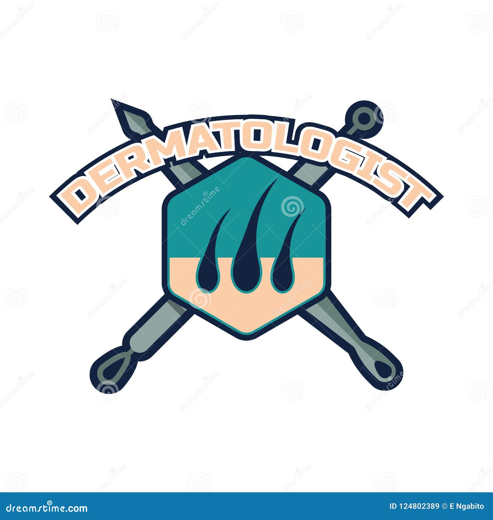 Dermatologist Logo For Doctor Or Clinic Vector Illustration Stock