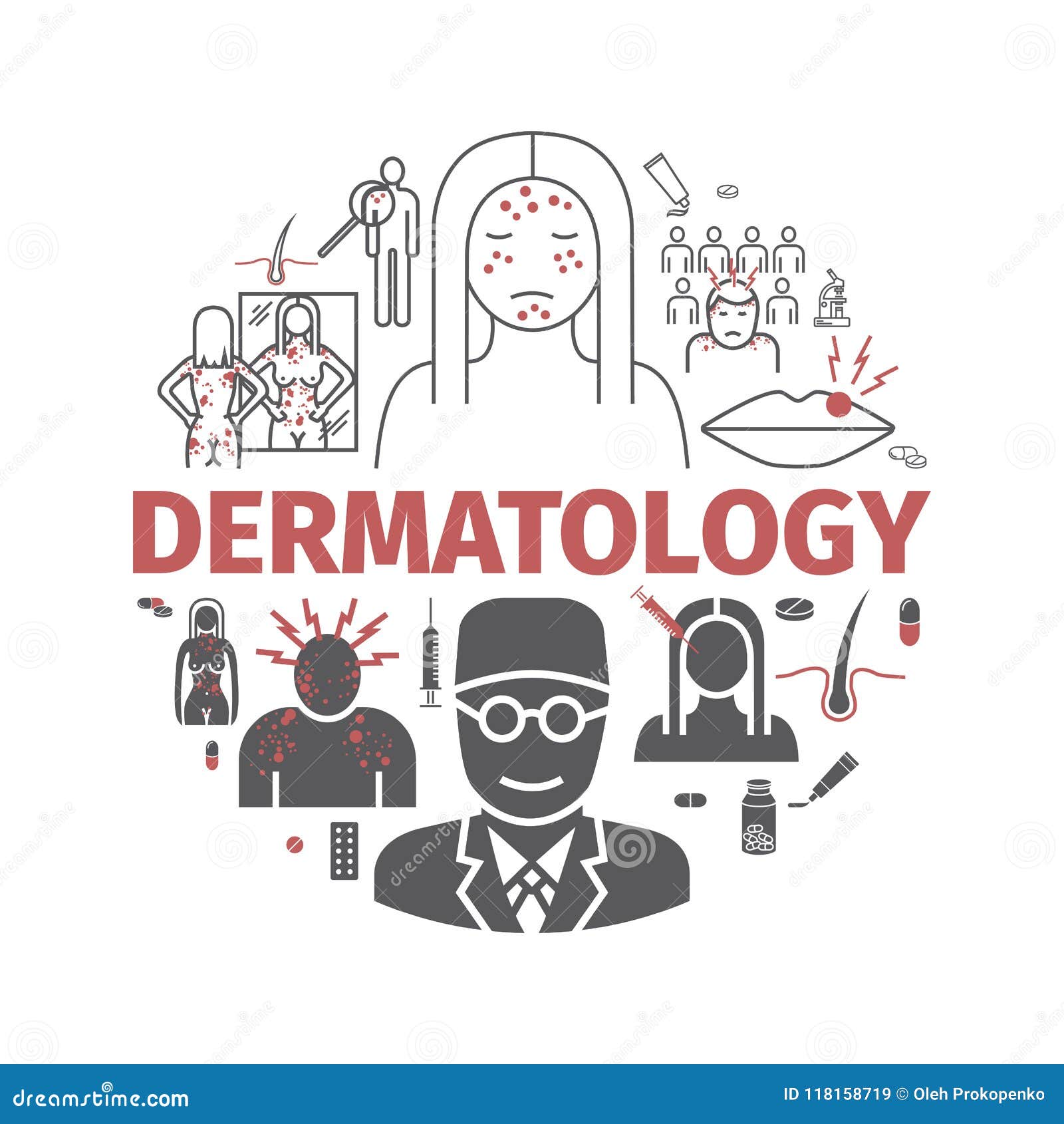 Dermatology Banner Line Icons Set Vector Signs For Web Graphics