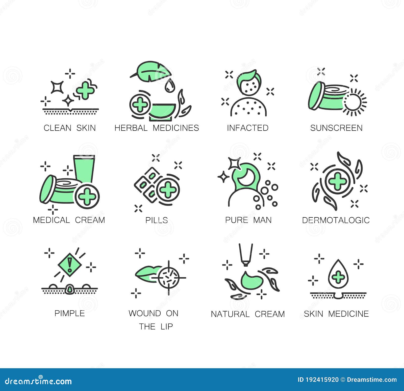 Dermatology icon set stock vector. Illustration of epidermis - 192415920 Dermatology icon set stock vector. Illustration of epidermis - 192415920