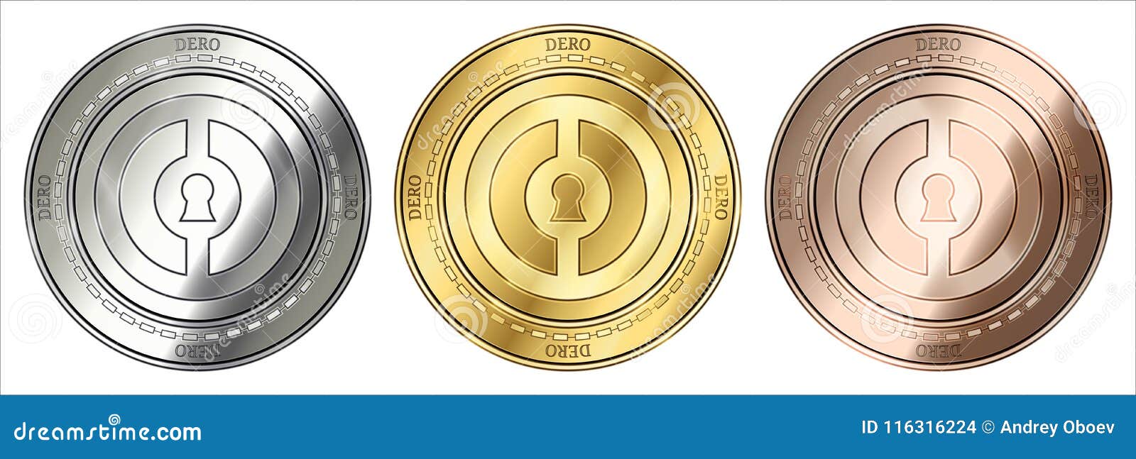 Dero DERO coin set. stock vector. Illustration of graphic - 116316224