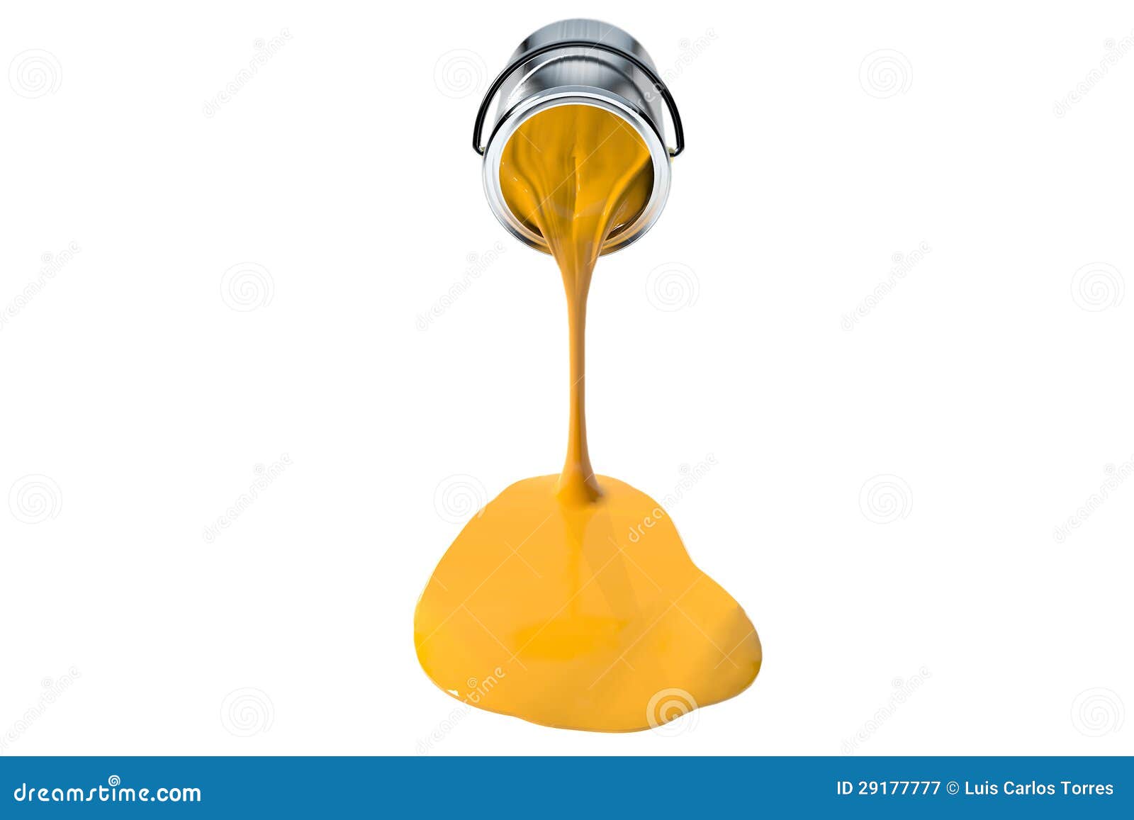 Derramando La Tinta Amarilla (3D) Stock de ilustración - Ilustración de ...