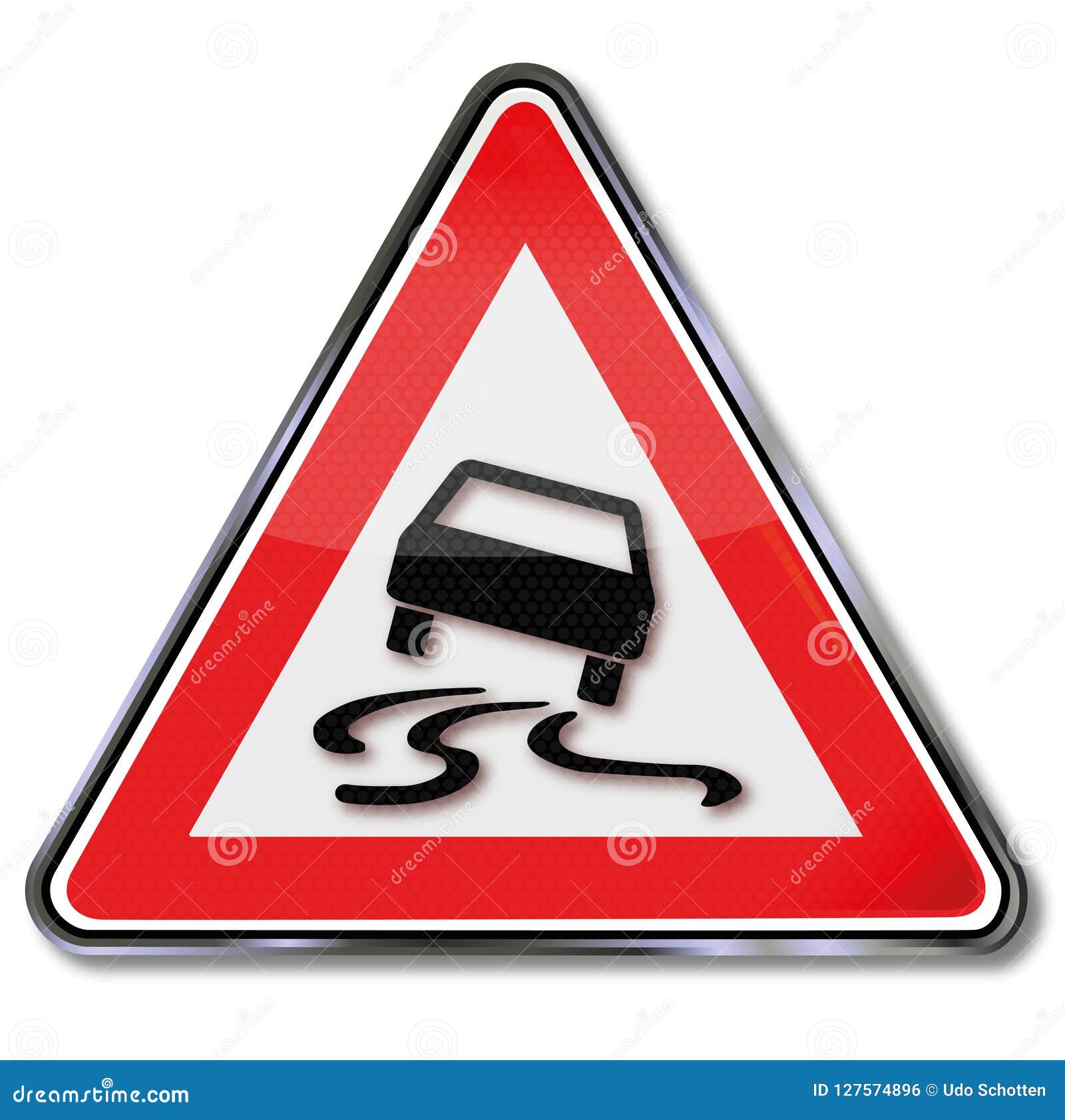 Derrapagem Do Sinal De Aviso Ilustração do Vetor - Ilustração de vidro ...