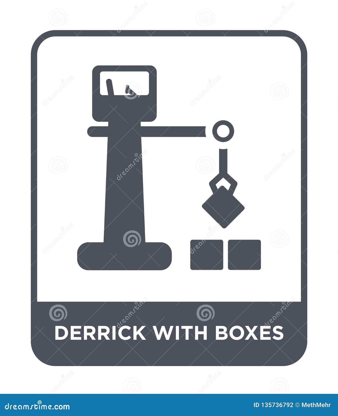 Derrick With Boxes Vector Icon On White Background. Flat Vector Derrick ...